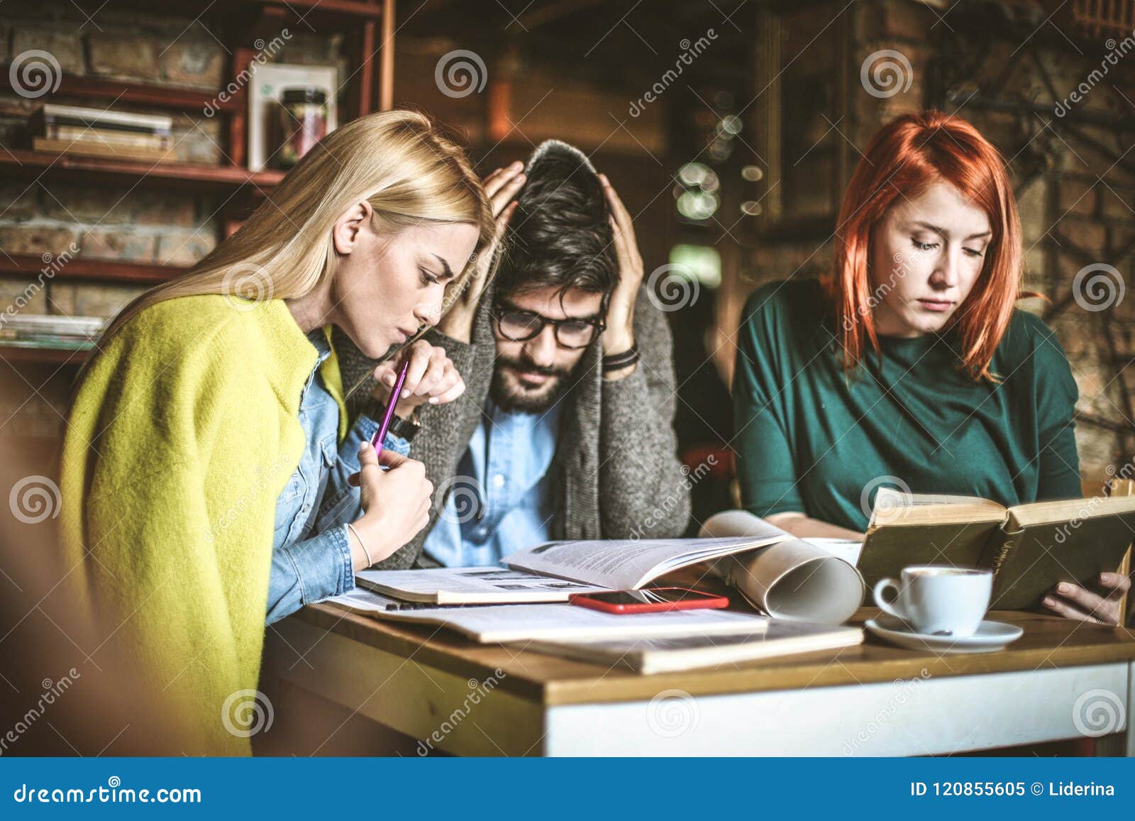 Study is Difficult. Young Students Stock Image - Image of enjoyment ...