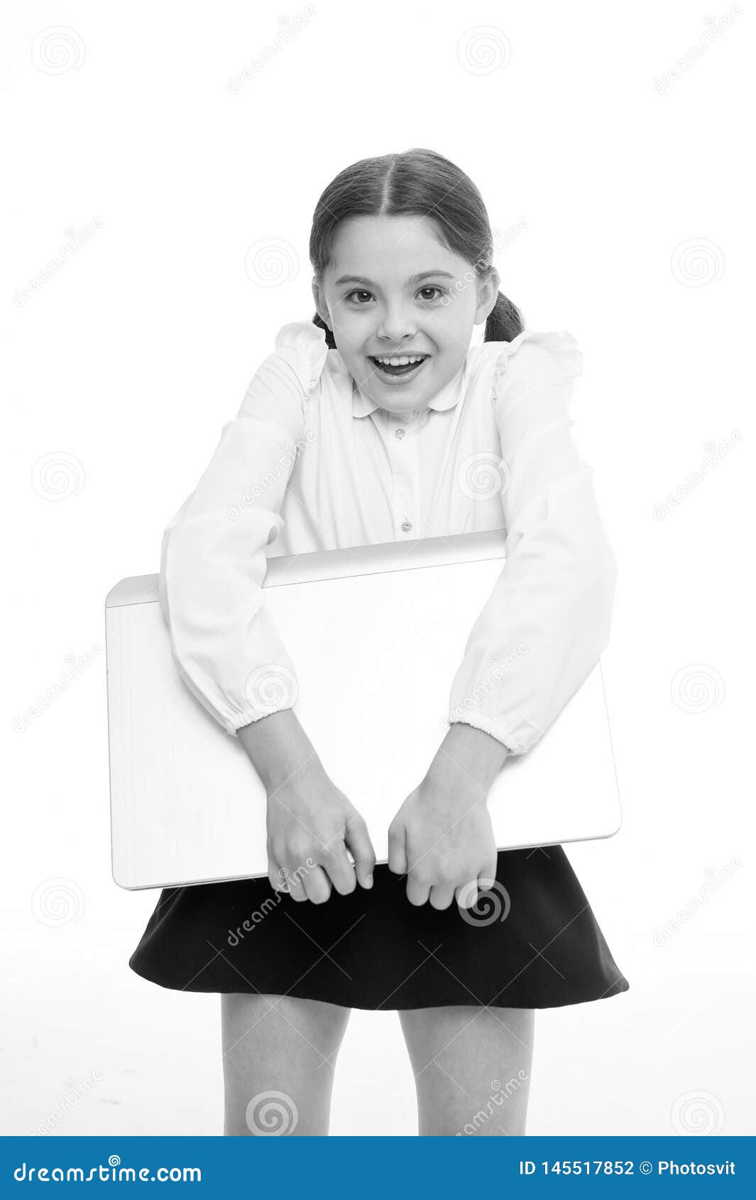 Study Digital Technologies.Child Carry Laptop for Lesson. Digital ...