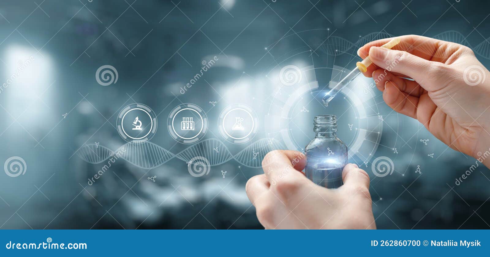 Study of DNA Molecules in the Laboratory Stock Photo - Image of ...