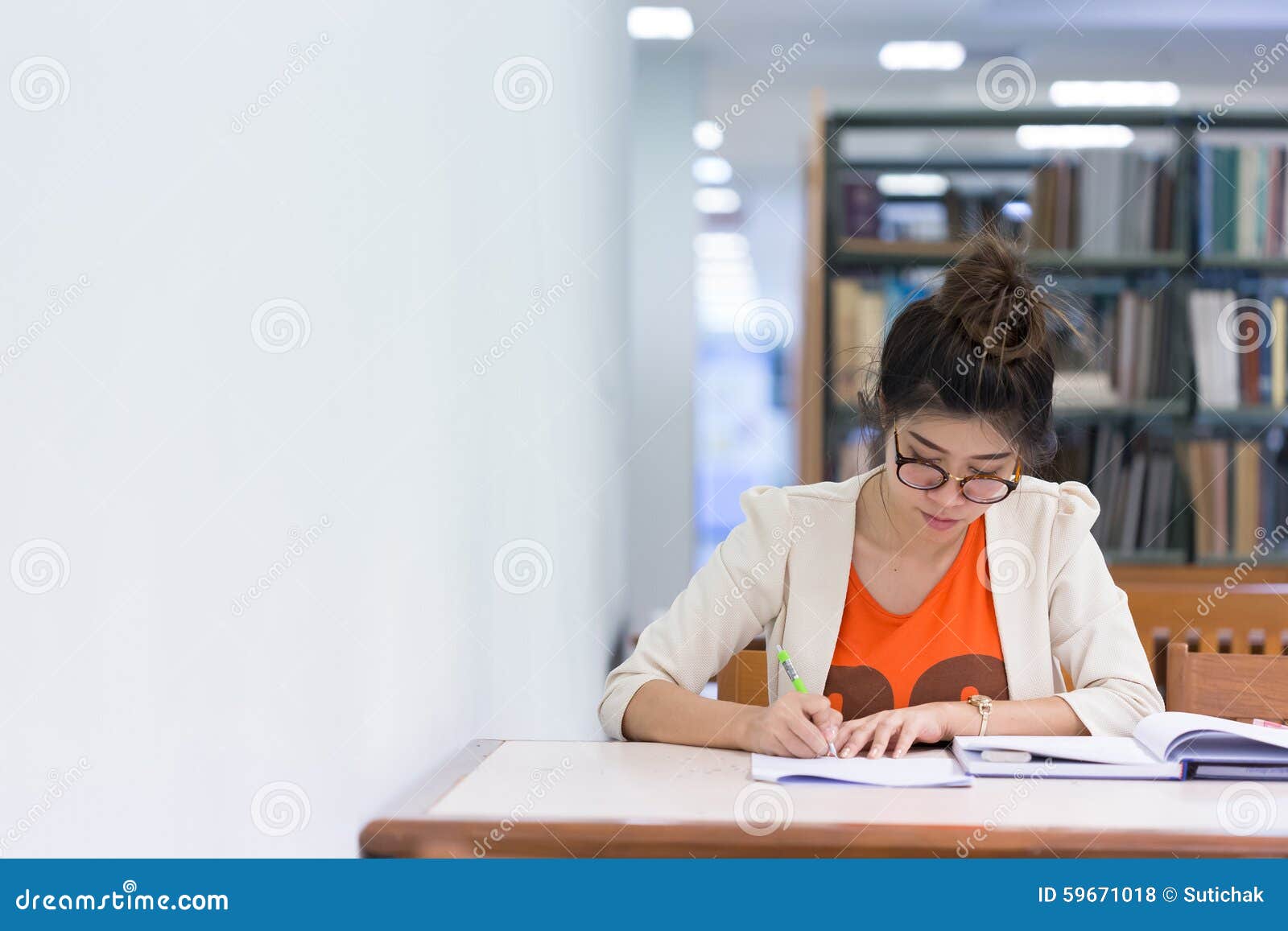 Study Education, Woman Writing a Paper Stock Photo - Image of idea ...