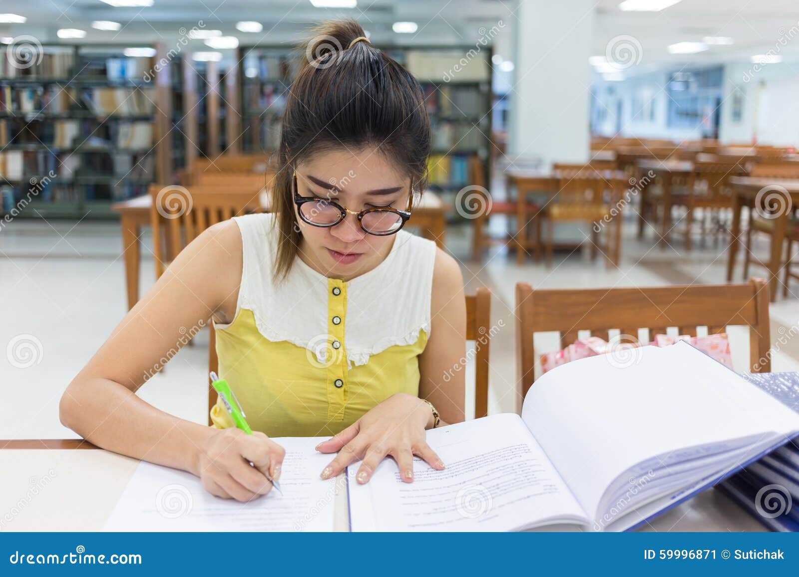 Study Education, Woman Writing a Paper Stock Image - Image of education ...