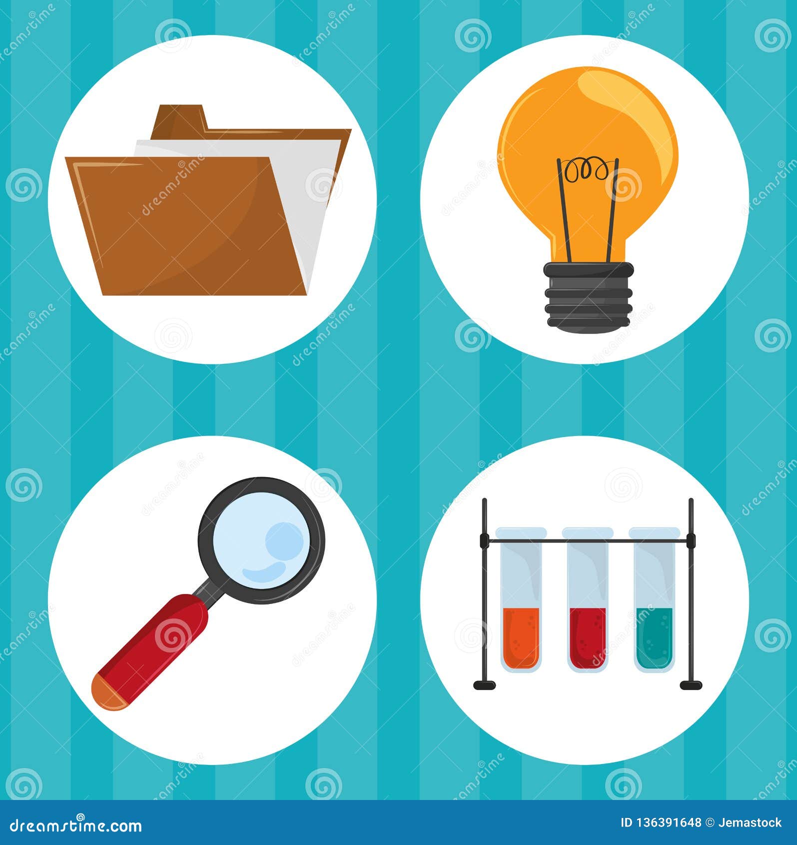 Study elements cartoon stock vector. Illustration of lesson - 136391648