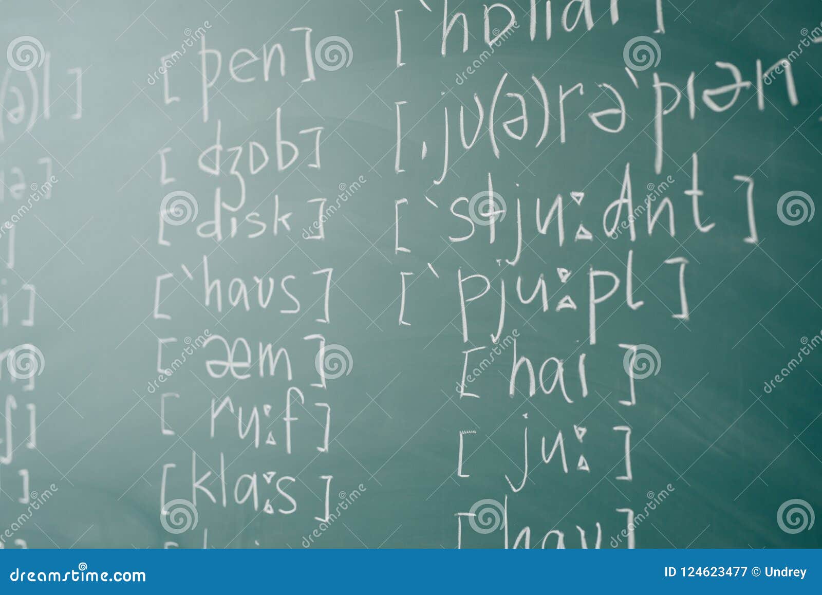 Study English School Lesson Class Blackboard International Phonetic ...