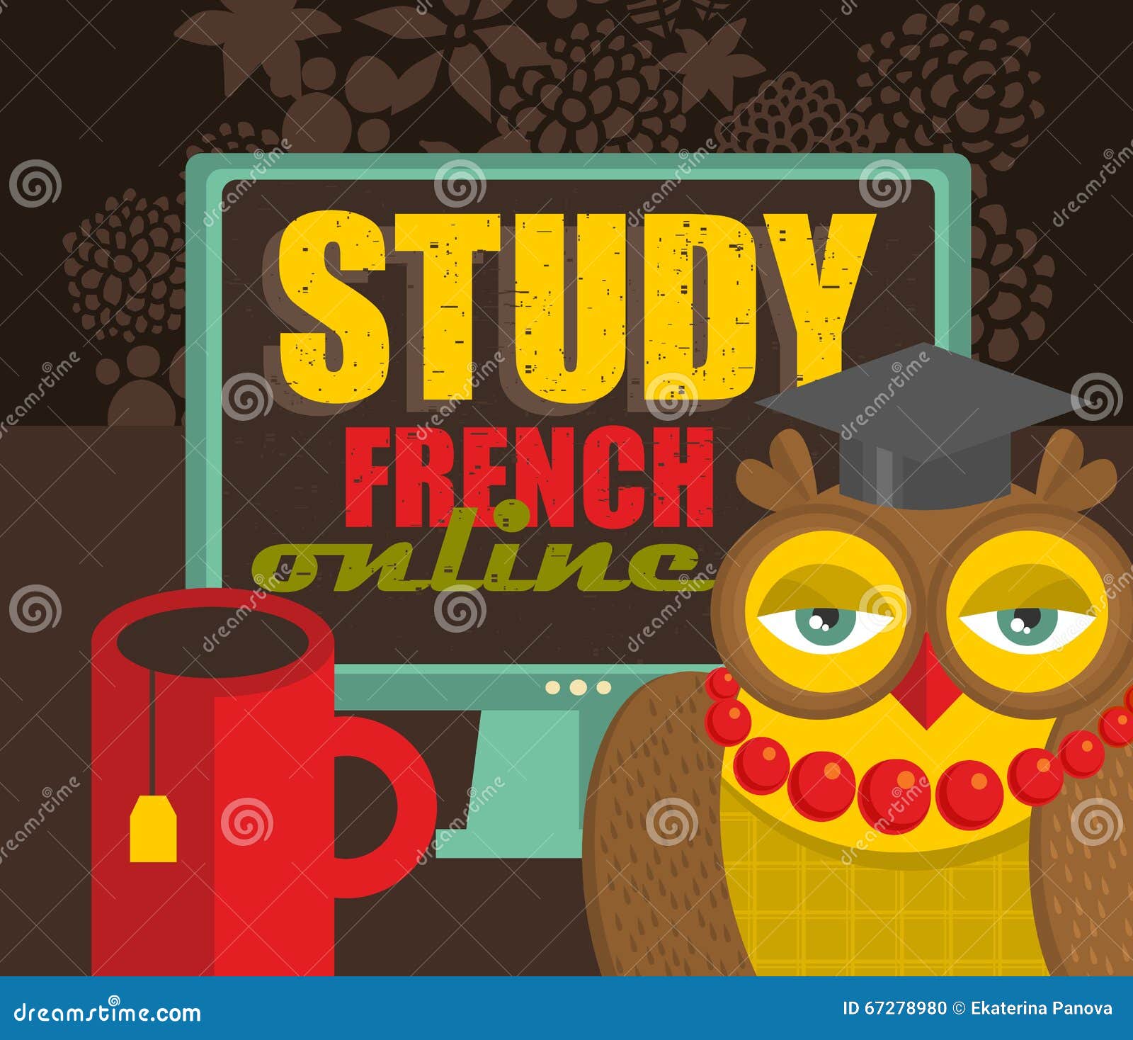 Study French Advertisement. Stock Vector - Illustration of bird ...
