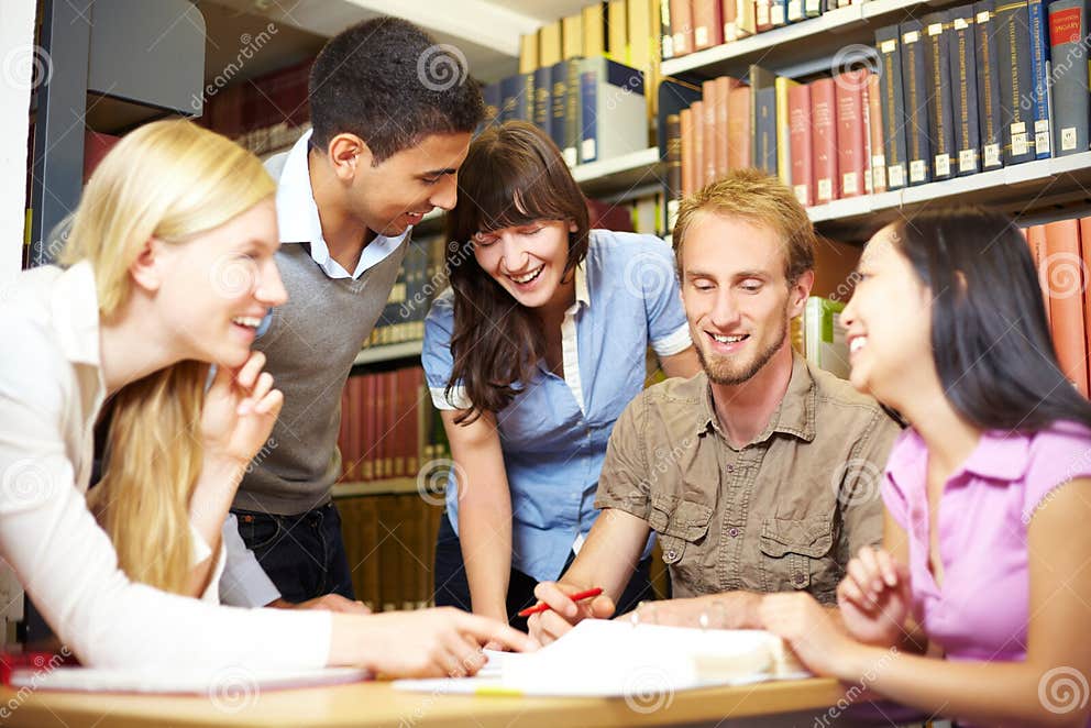 Study group in archive stock image. Image of cheerfulness - 11850949