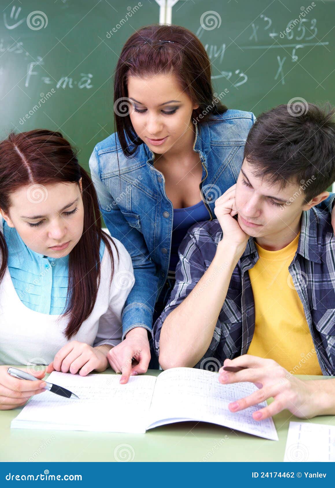 Study group in classroom stock photo. Image of smile - 24174462