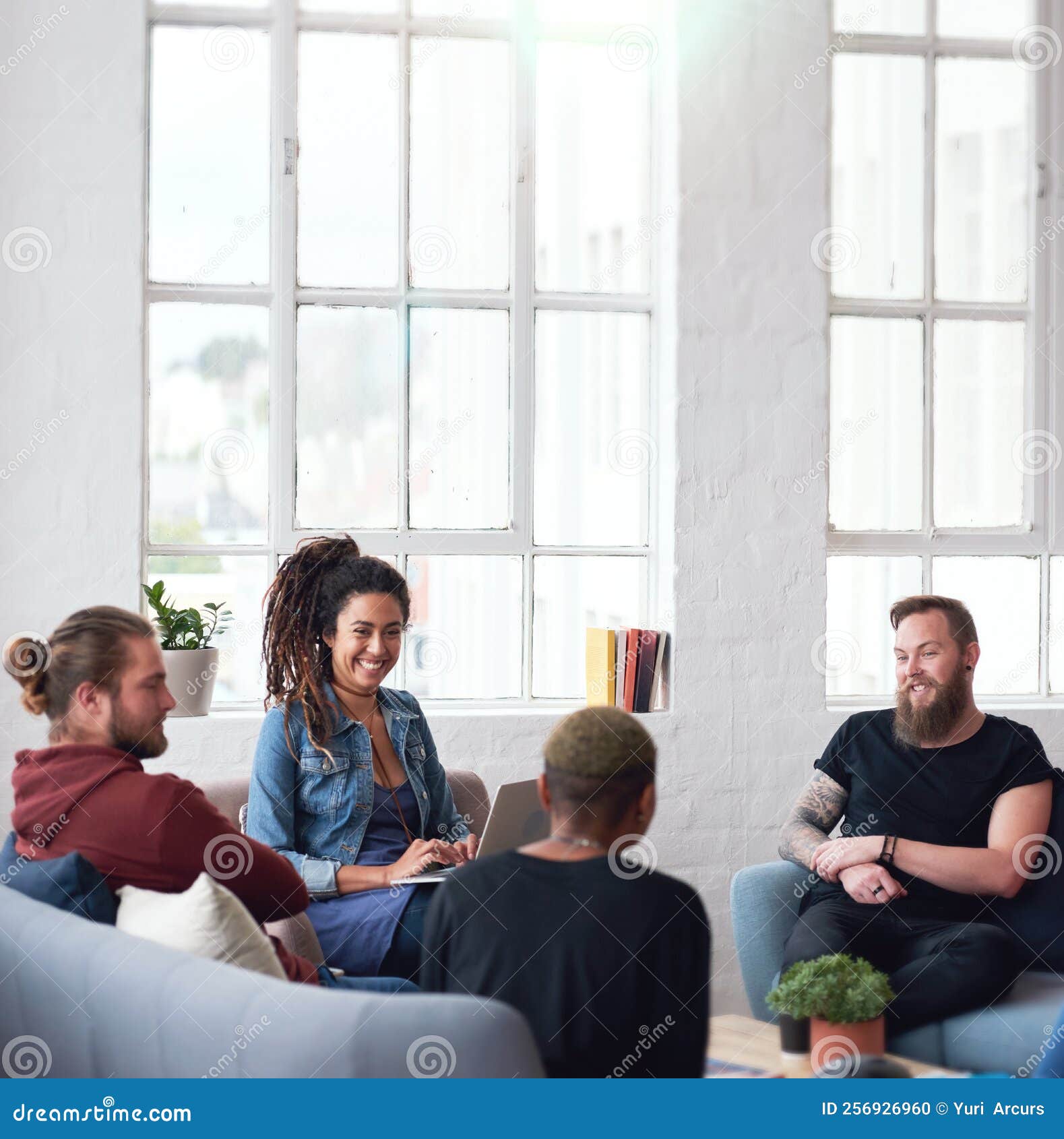 Study Group College Students Meeting Working on Project Brainstorming ...