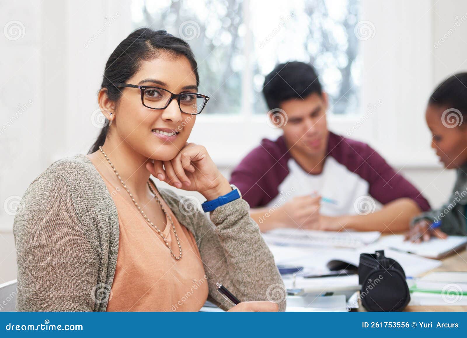 Study Group Helps Me Prep for Exams. Three University Students Studying ...