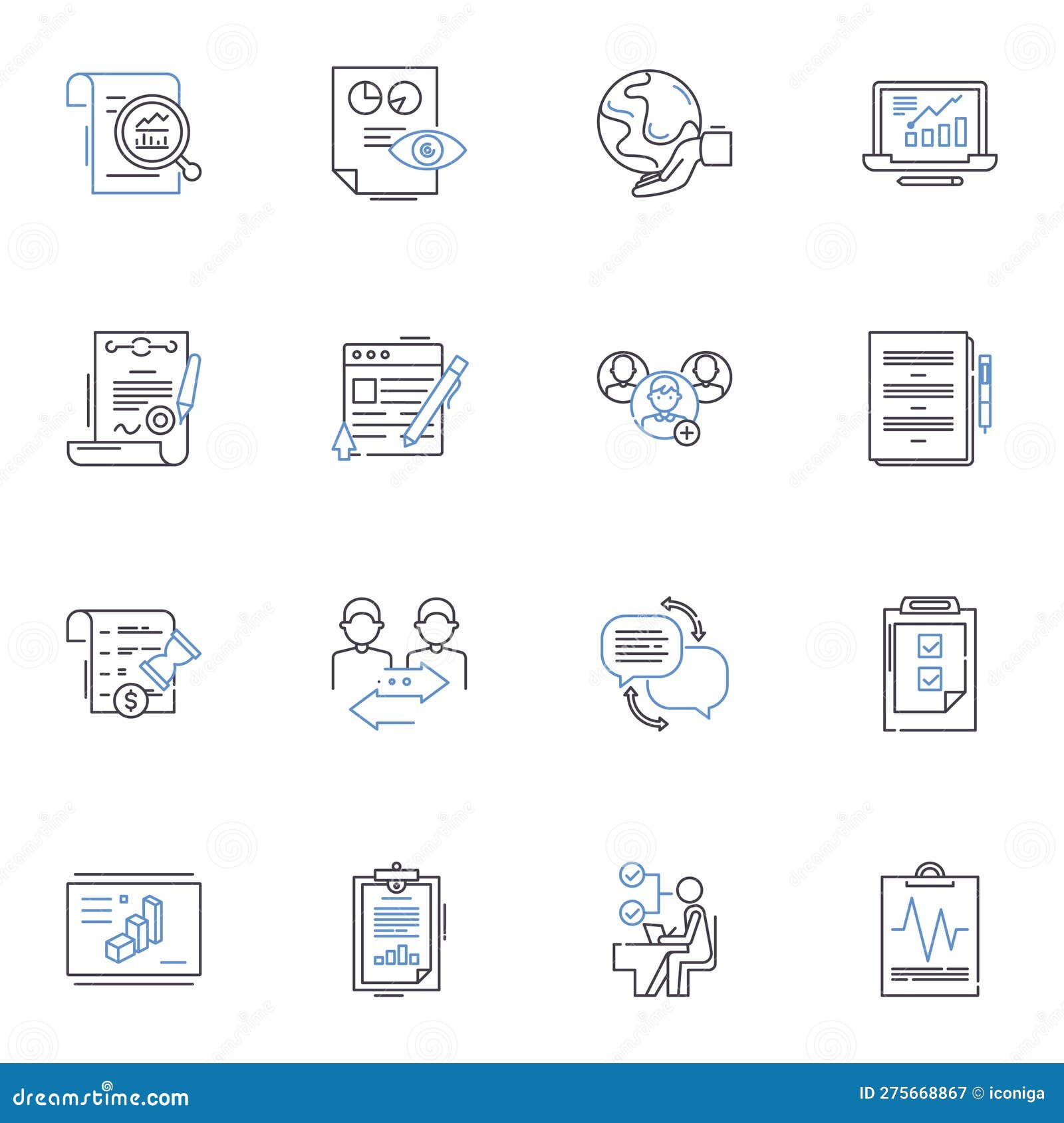 Study Group Line Icons Collection. Collaboration, Learning, Nerking ...