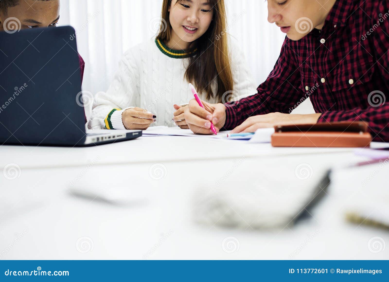 Study Group Project Brainstorming with Classmates Stock Image - Image ...