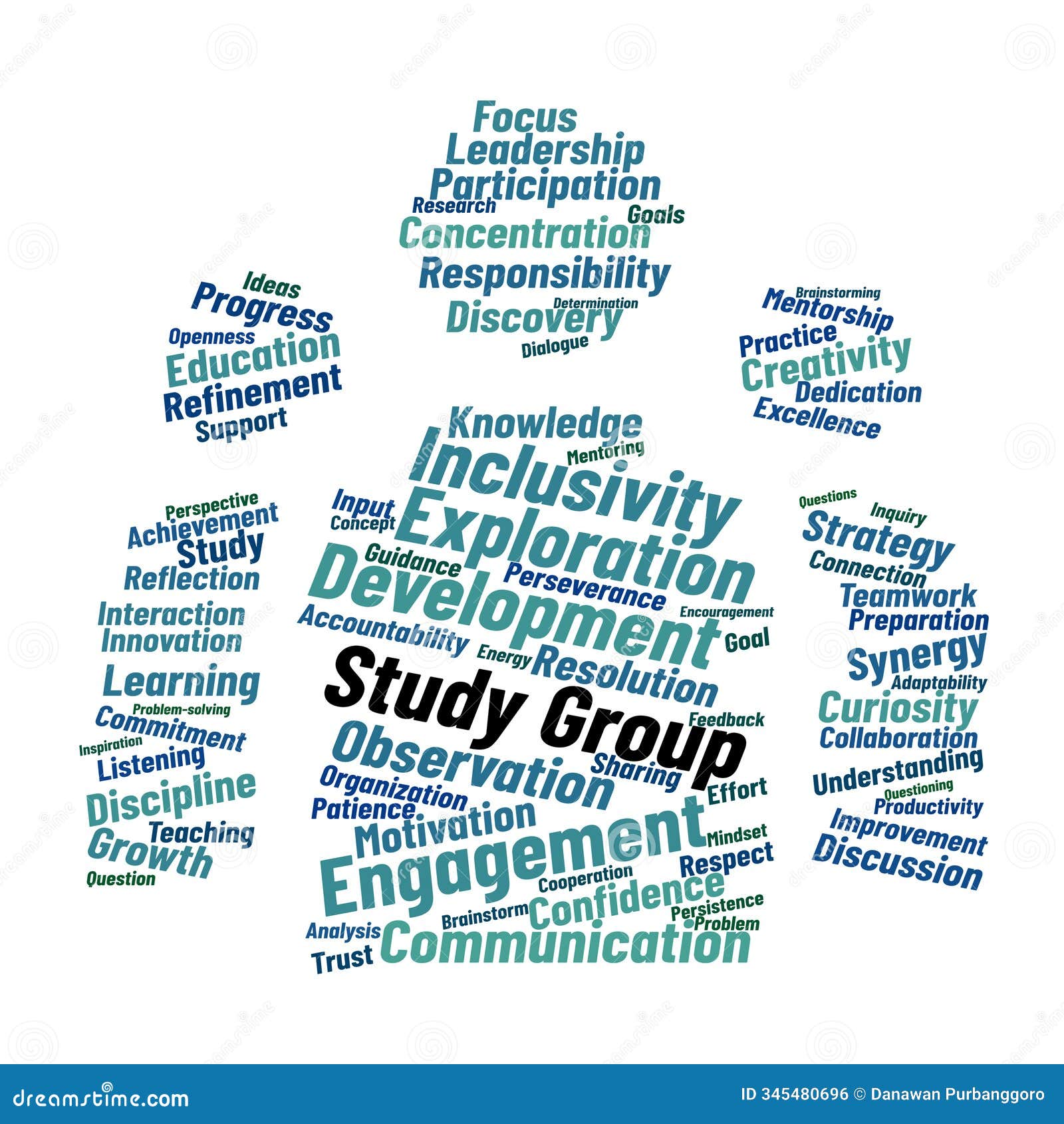 Study Group Word Cloud stock illustration. Illustration of teaching ...