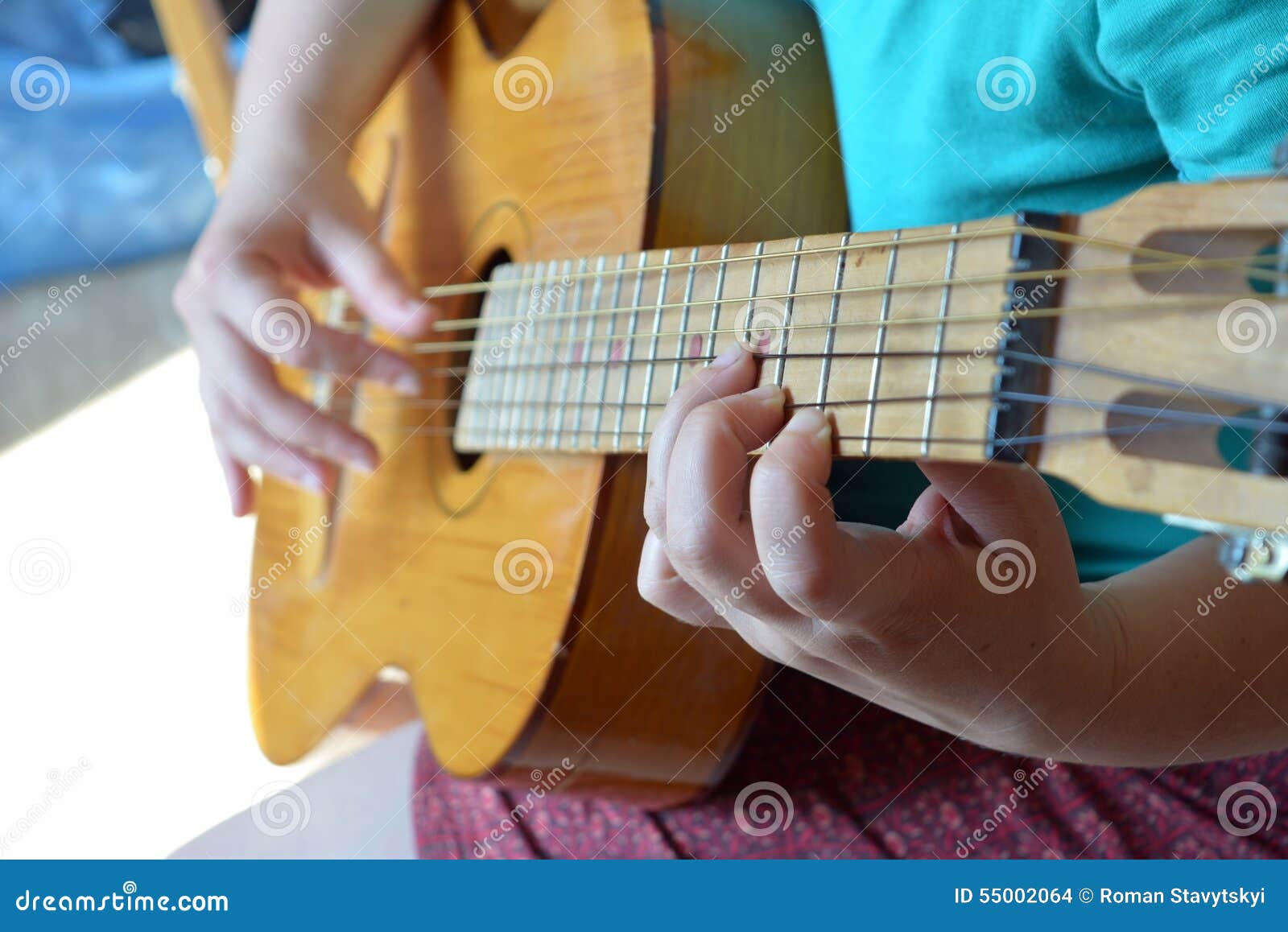 The study of guitar stock photo. Image of hand, fret - 55002064