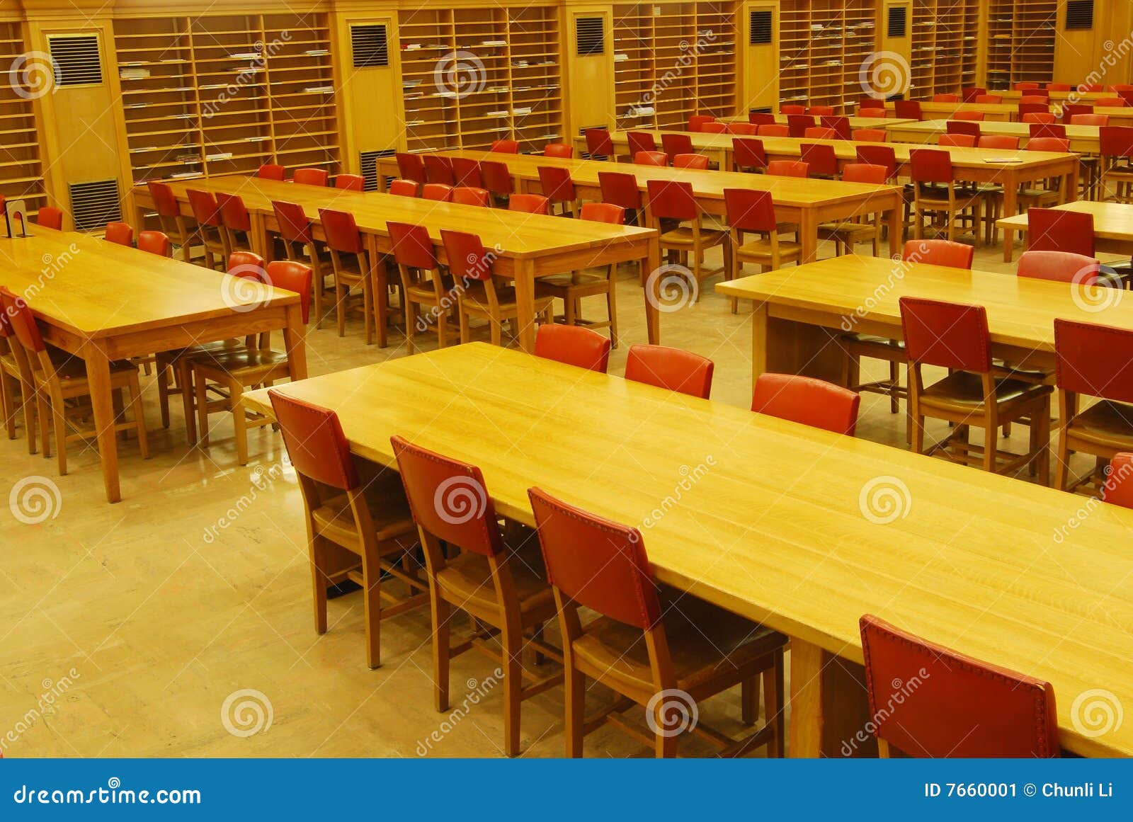 Study Hall of University Library Stock Image - Image of large, books ...