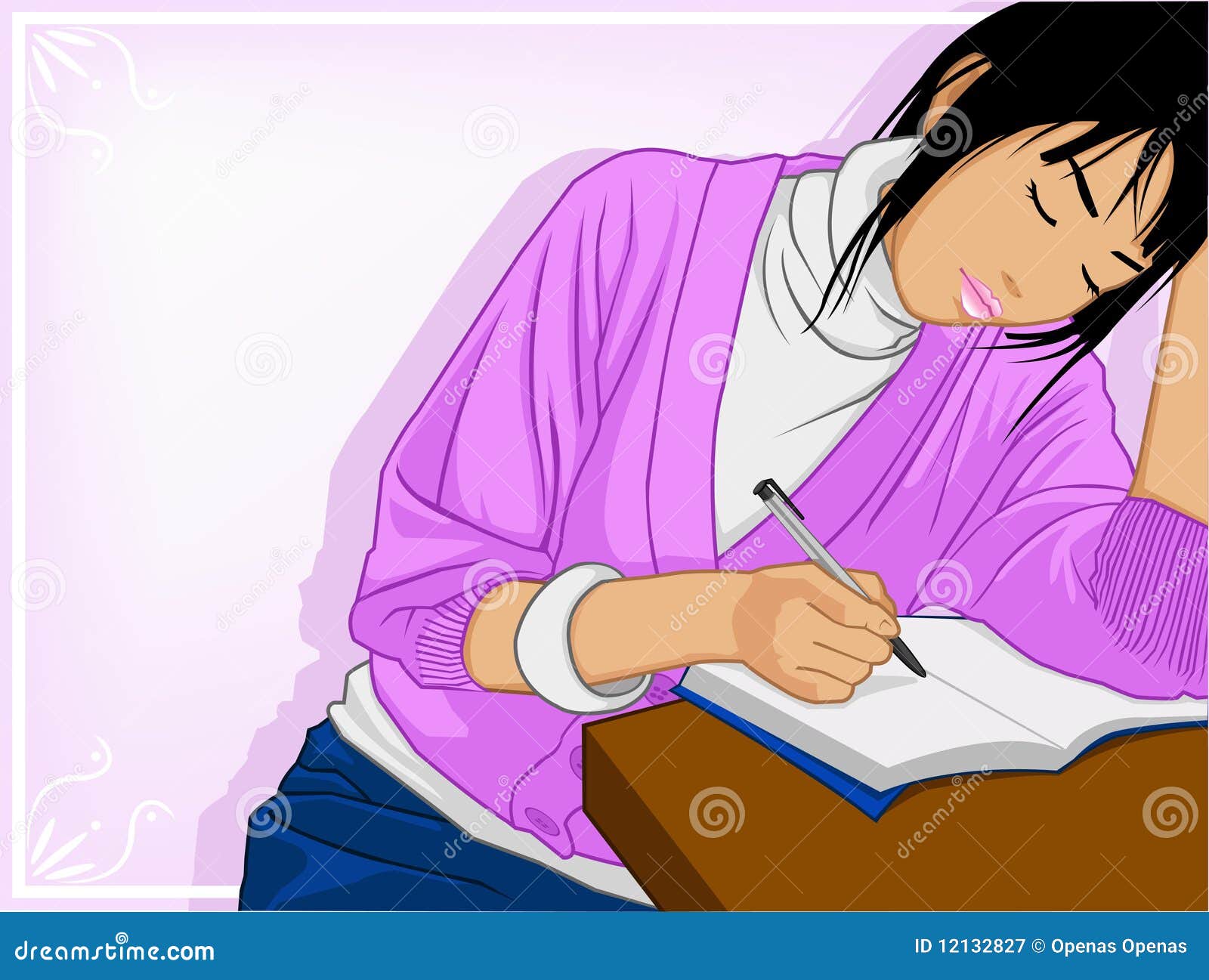 Study hard stock vector. Illustration of bracelet, women - 12132827