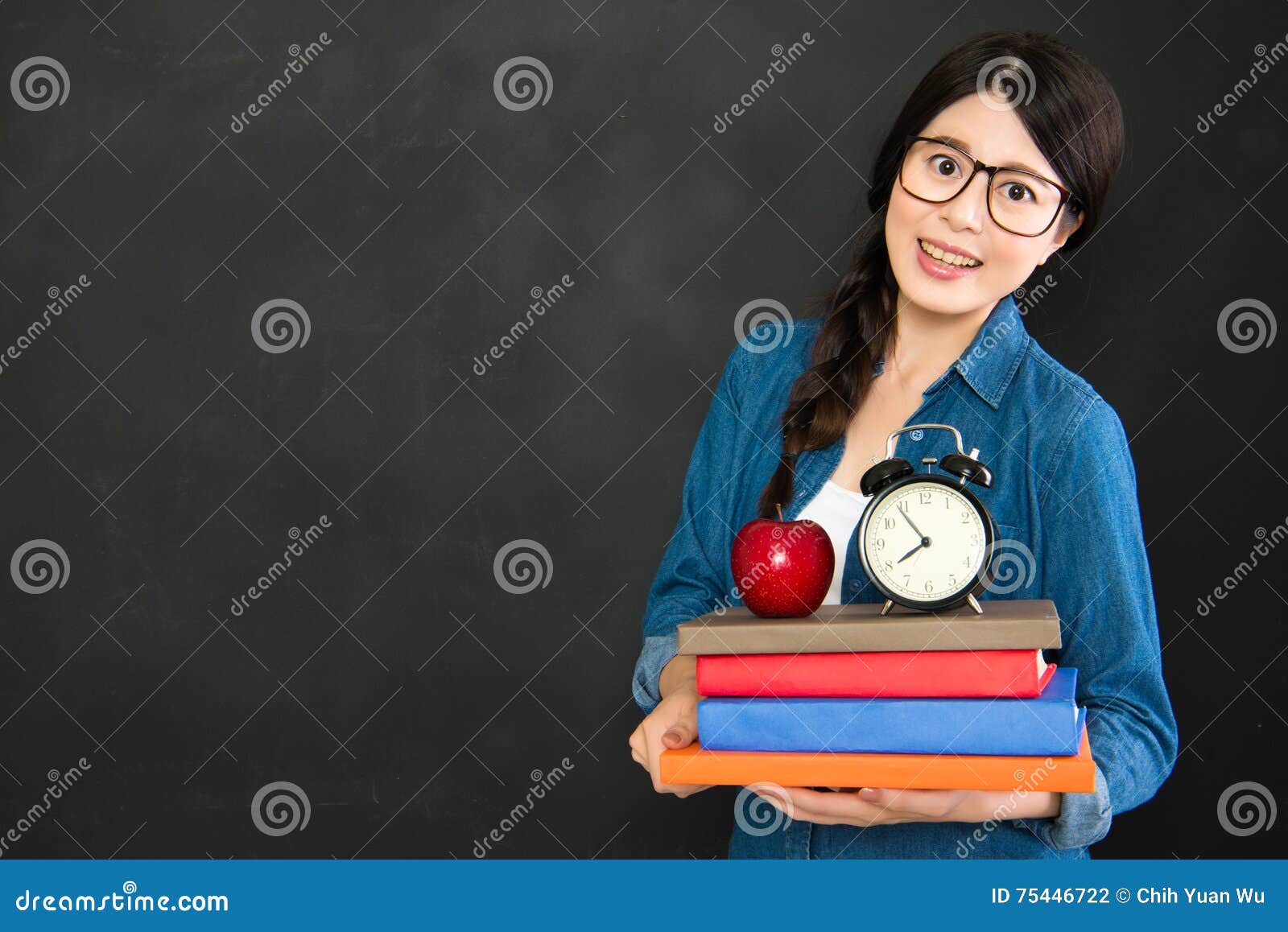 She always Study Hard and Back To School on Time Stock Photo - Image of ...