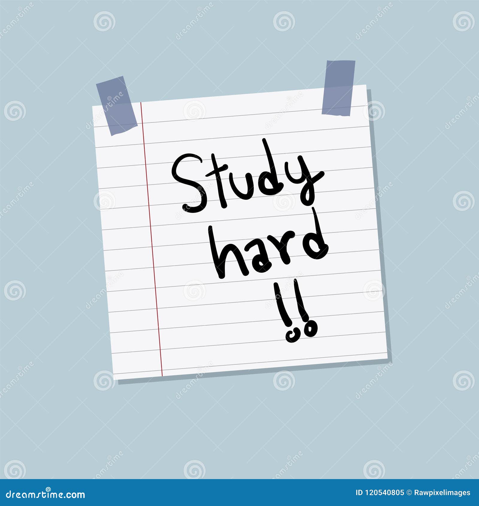 Study Hard Sticky Note Illustration Stock Vector - Illustration of ...