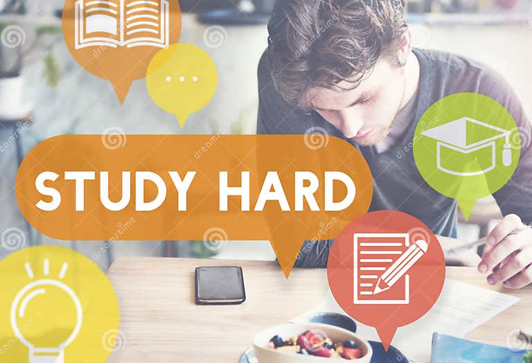 Study Hard Stressed Difficult Knowledge Concept Stock Photo - Image of ...