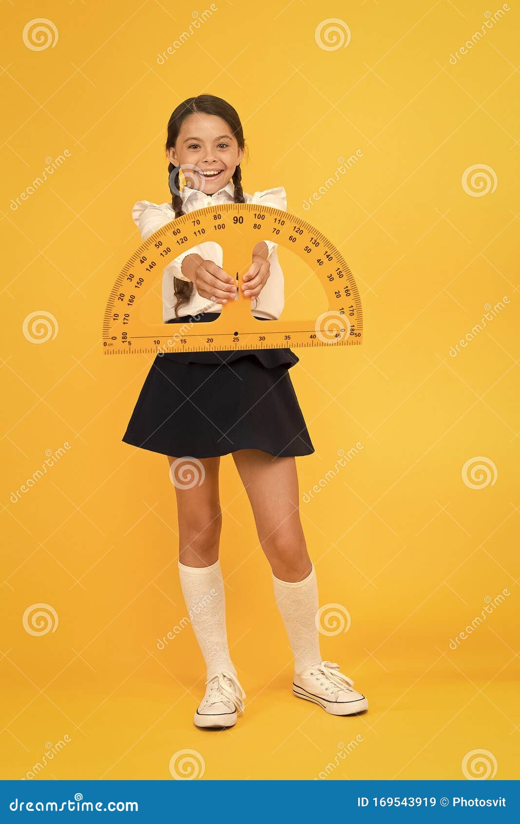 Study Hard. Student Use Protractor Ruler. Stem Class. Math Science ...