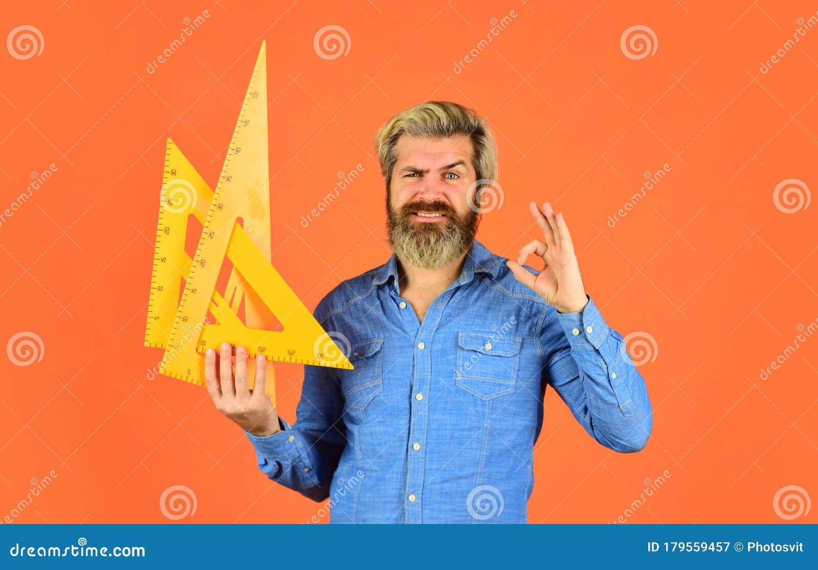 Study at Home. Education. School Teacher Use Triangle. Math and ...