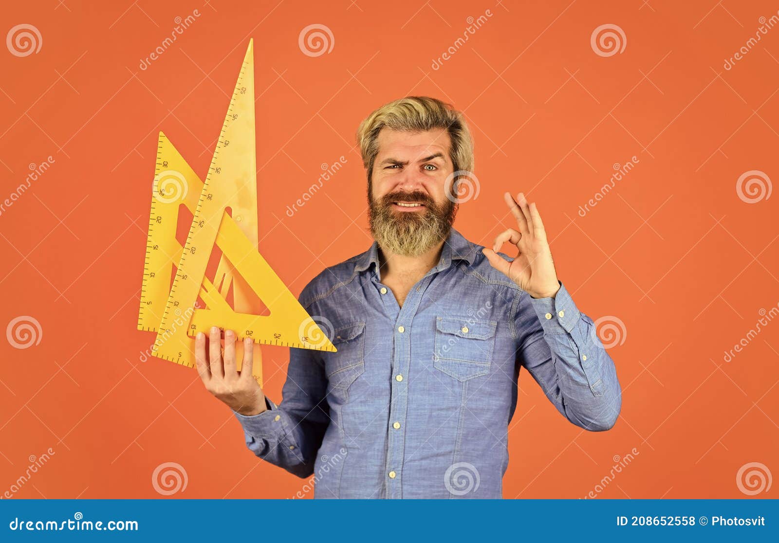 Study at Home. Education. School Teacher Use Triangle. Math and ...