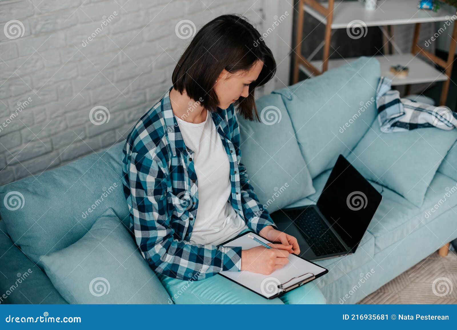 Study from home stock image. Image of portrait, internet - 216935681