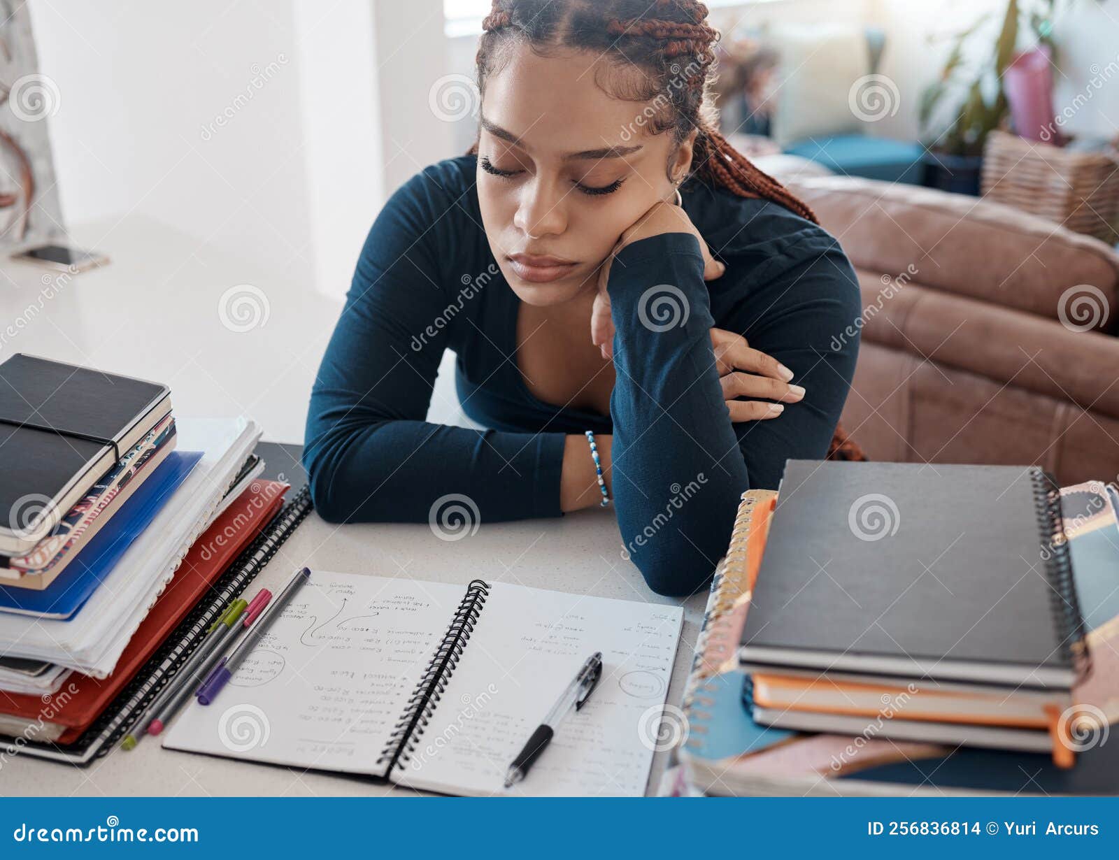 Study, Home and Sleep for Student with Books, Textbook and Notebook for ...