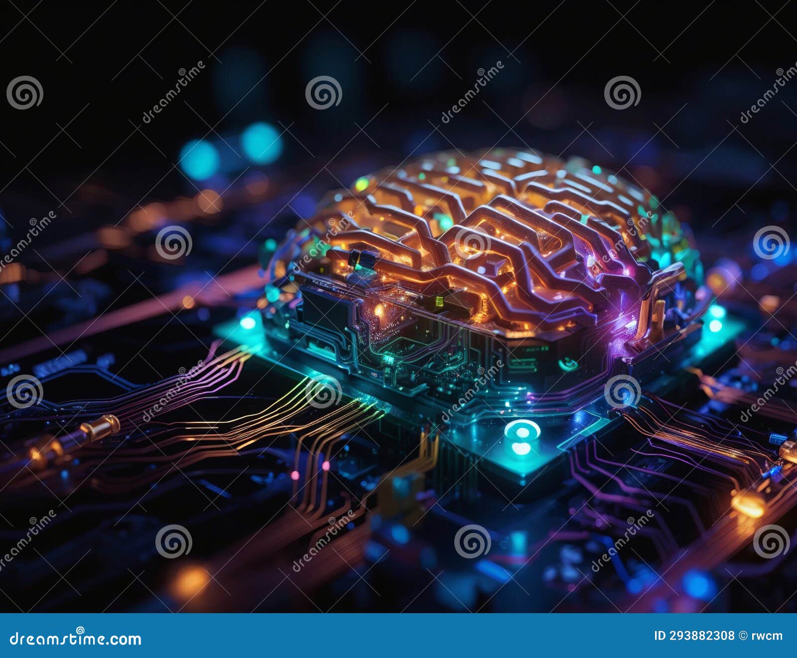 Neural Nexus, AI Microprocessors Merge with the Human Brain Stock ...