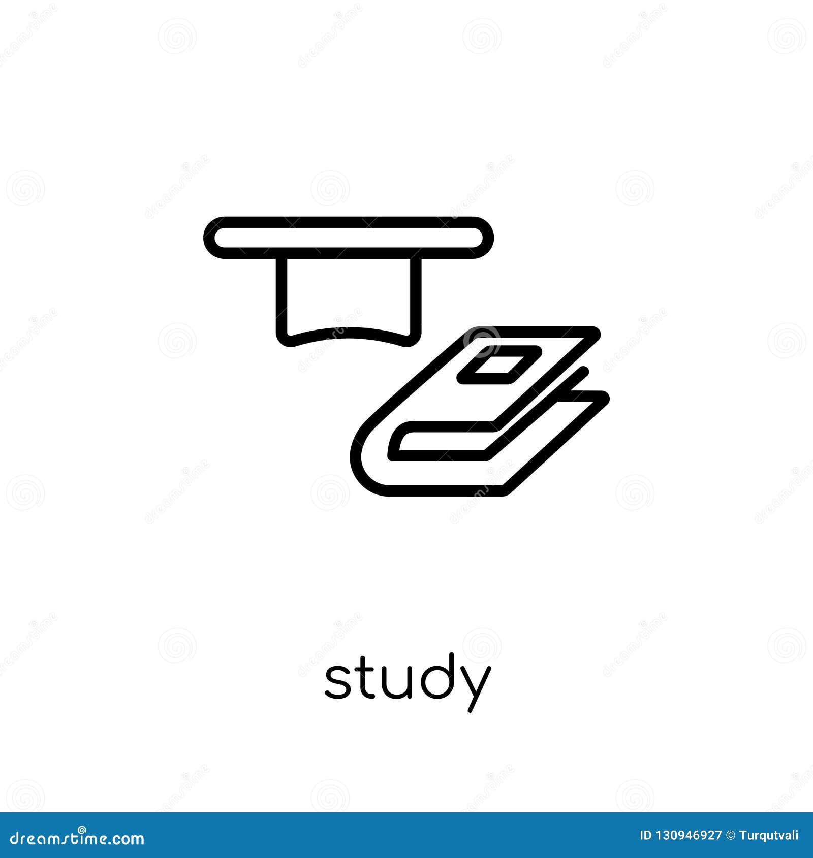 Study Icon. Trendy Modern Flat Linear Vector Study Icon on White Stock ...