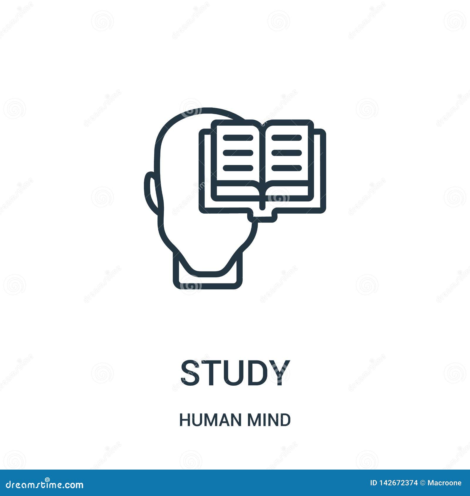Study Icon Vector from Human Mind Collection. Thin Line Study Outline ...