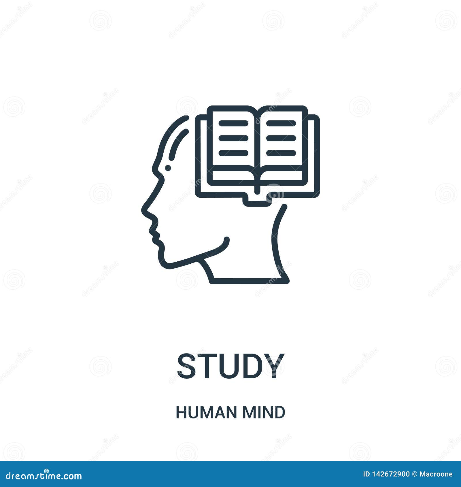 Study Icon Vector from Human Mind Collection. Thin Line Study Outline ...