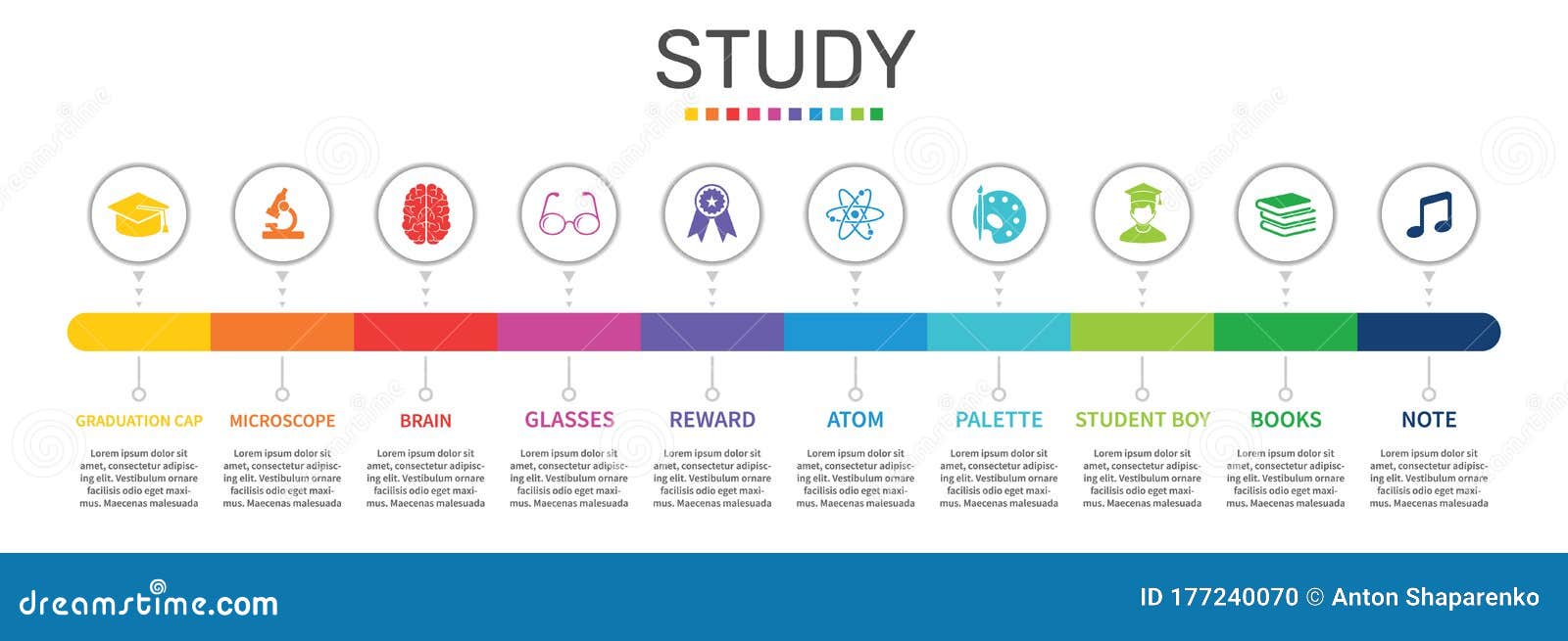 Study Infographics Vector Design. Timeline Concept Include Graduation ...