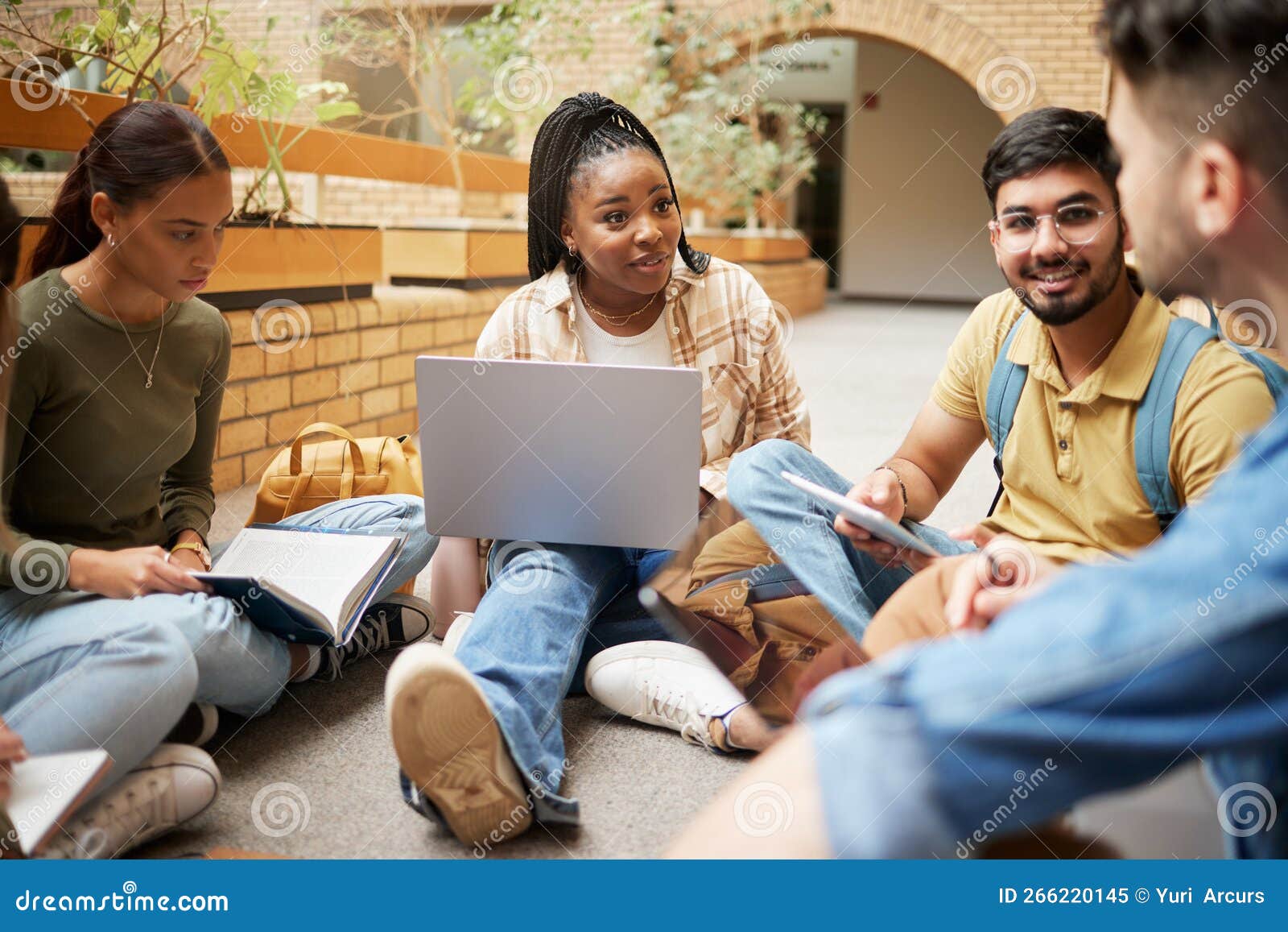 Study, Laptop and Group of Students Research, Planning or Learning ...