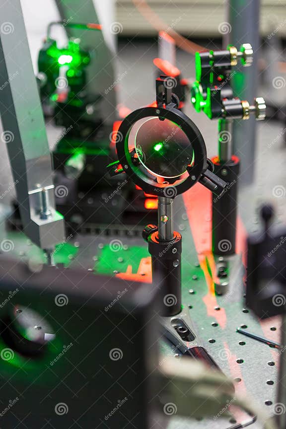 The Study of Lasers on the Test Bench Editorial Stock Image - Image of ...