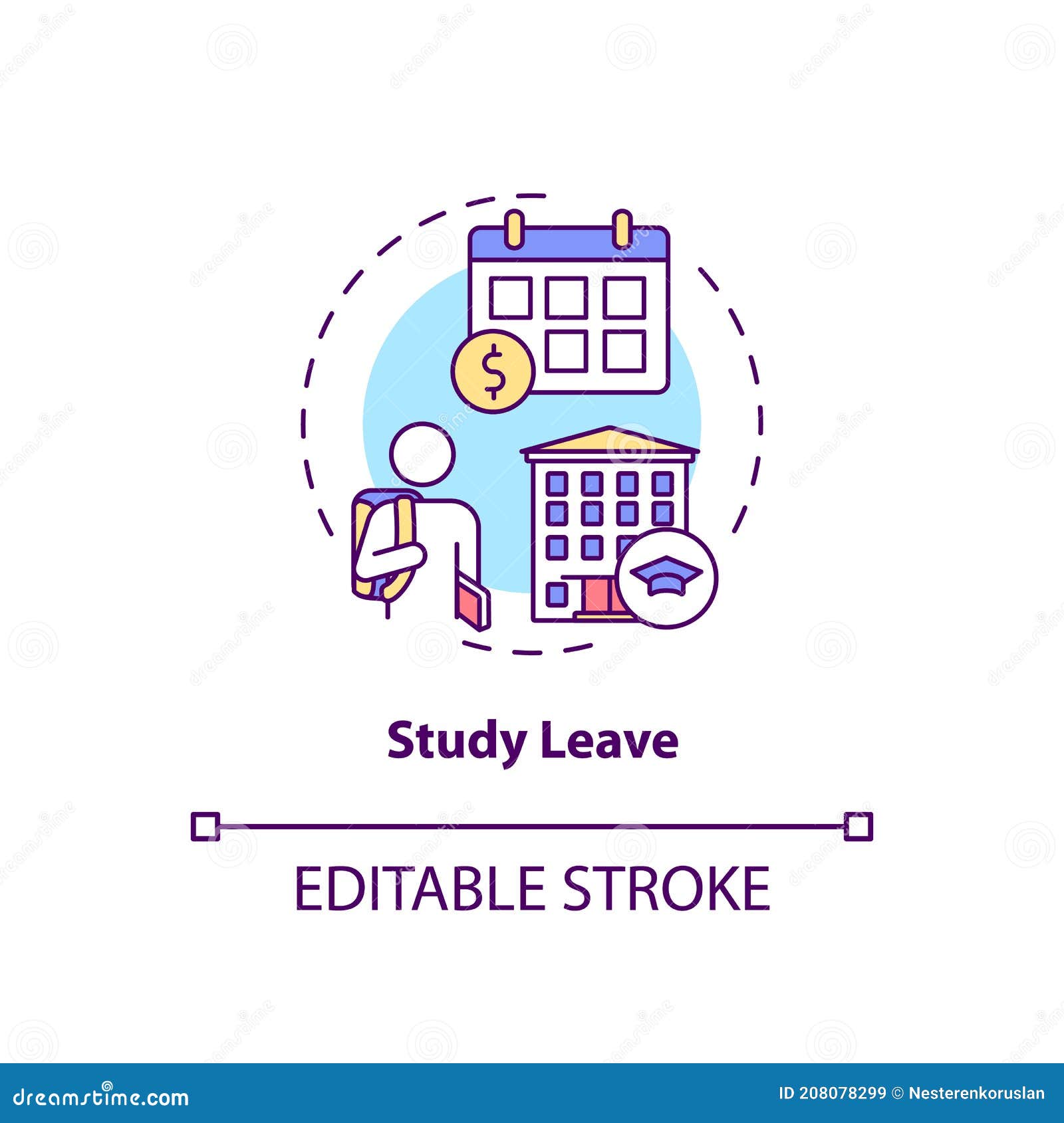 Study leave concept icon stock vector. Illustration of idea - 208078299