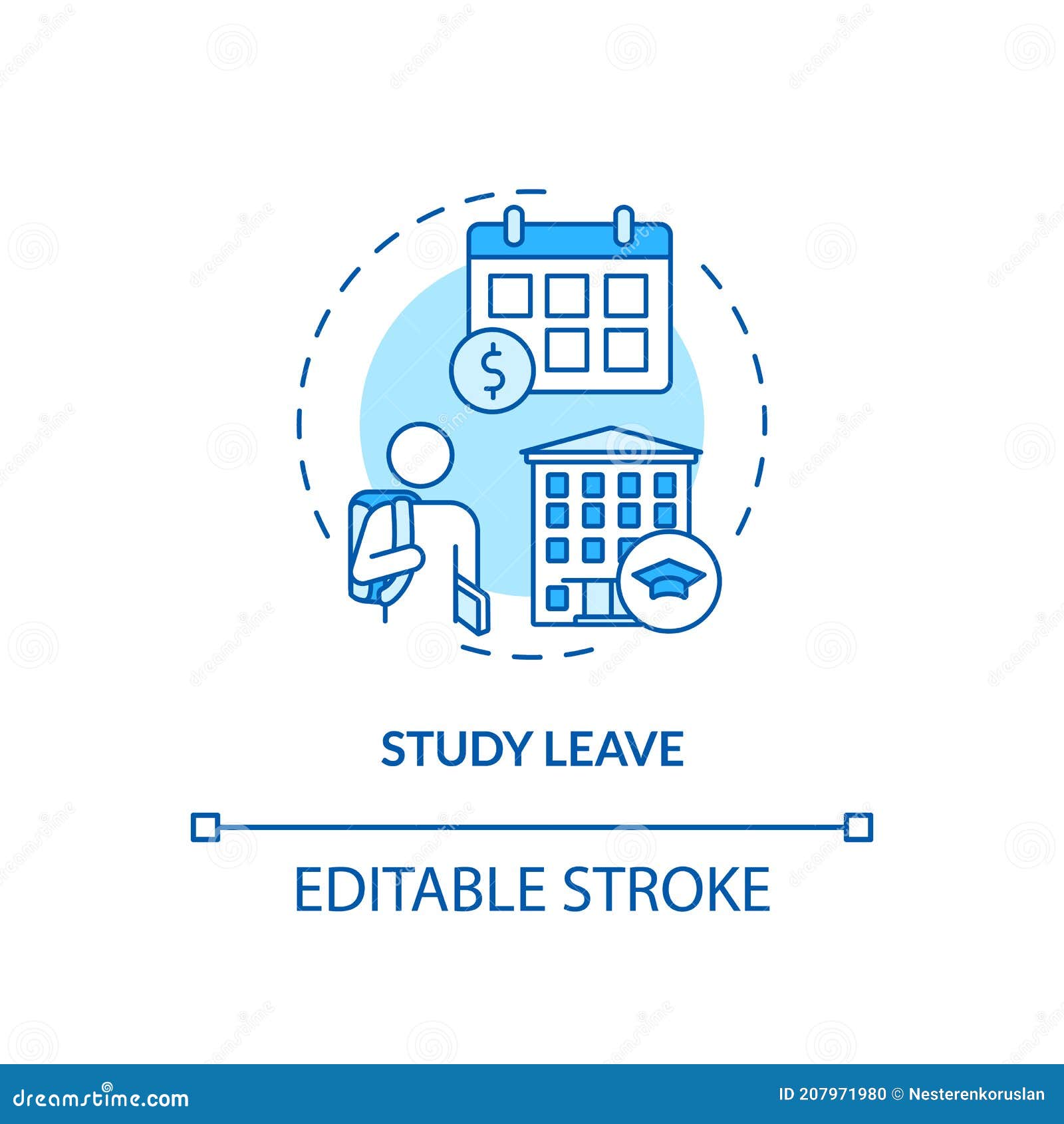 Study leave concept icon stock illustration. Illustration of personal ...