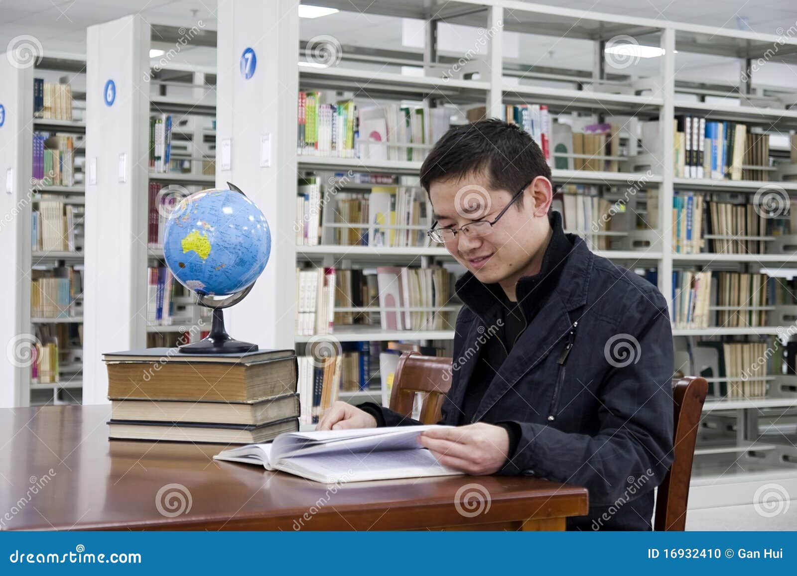 Study in a library stock photo. Image of communication - 16932410