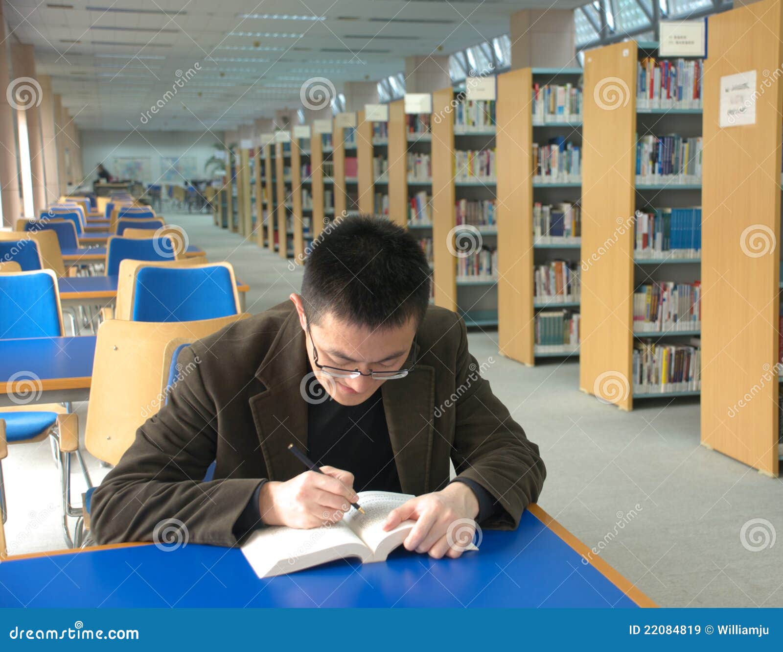 Study in library stock image. Image of lifestyle, institute - 22084819