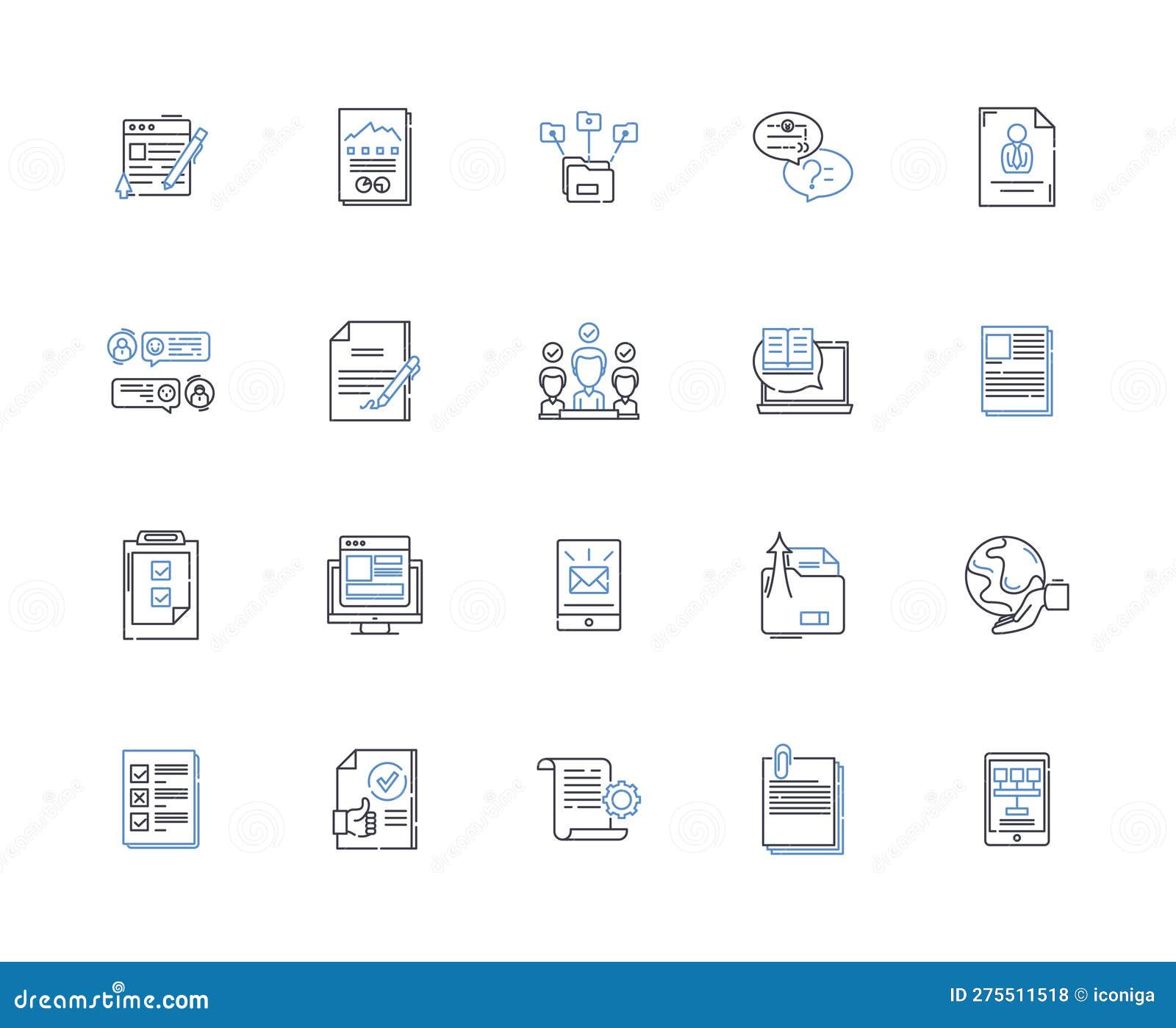 Study Line Icons Collection. Analyze, Memorize, Comprehend, Read, Learn ...