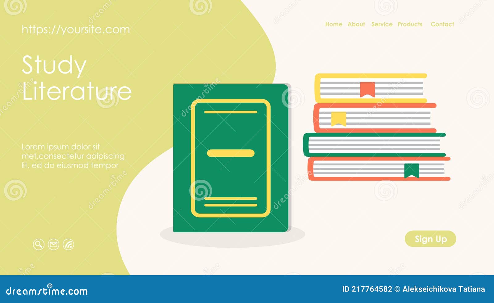Study Literature Banner or Web Page Design Layout Stock Vector ...