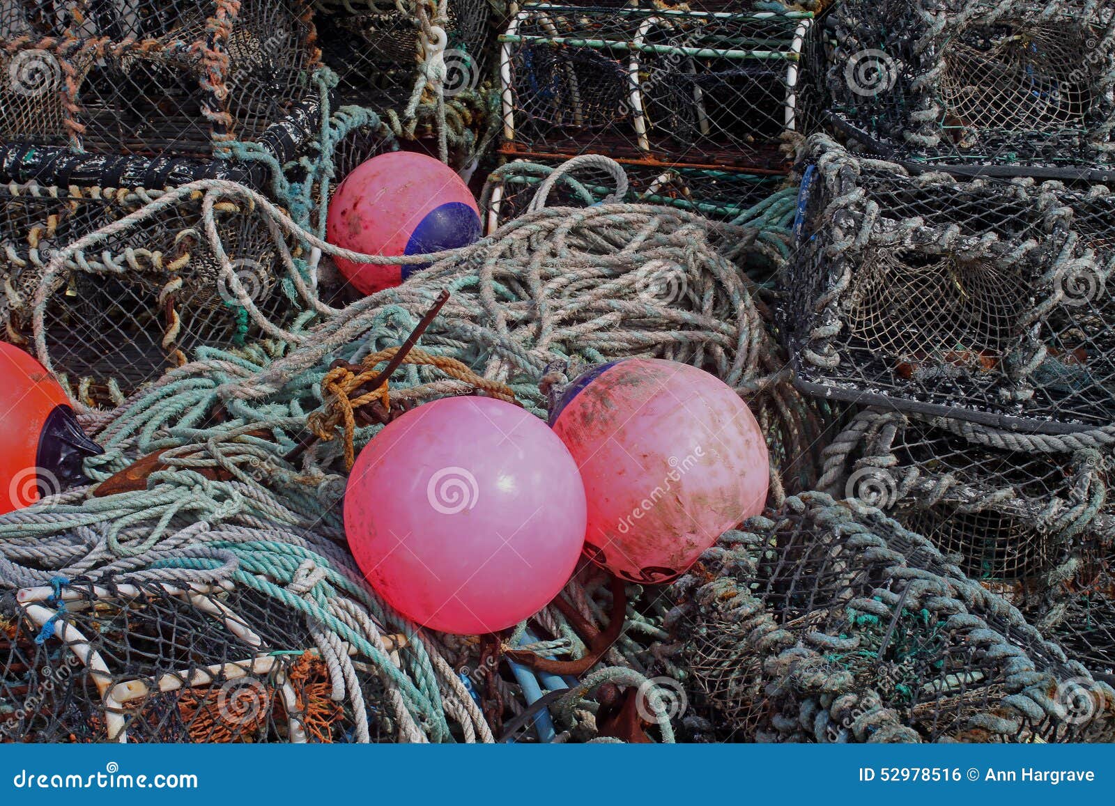 Study of Lobster Pots and Rope. Stock Photo - Image of buoy, restaurant ...