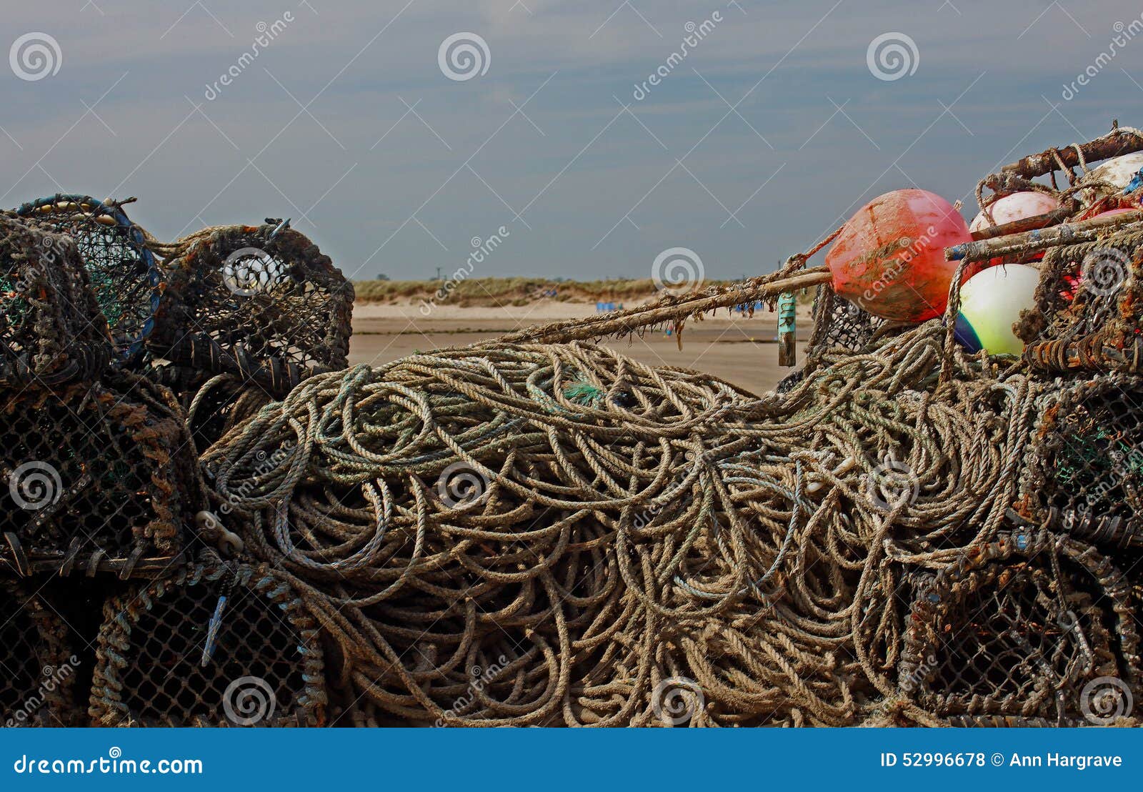 Study of Lobster Pots and Rope. Stock Photo - Image of coast, england ...