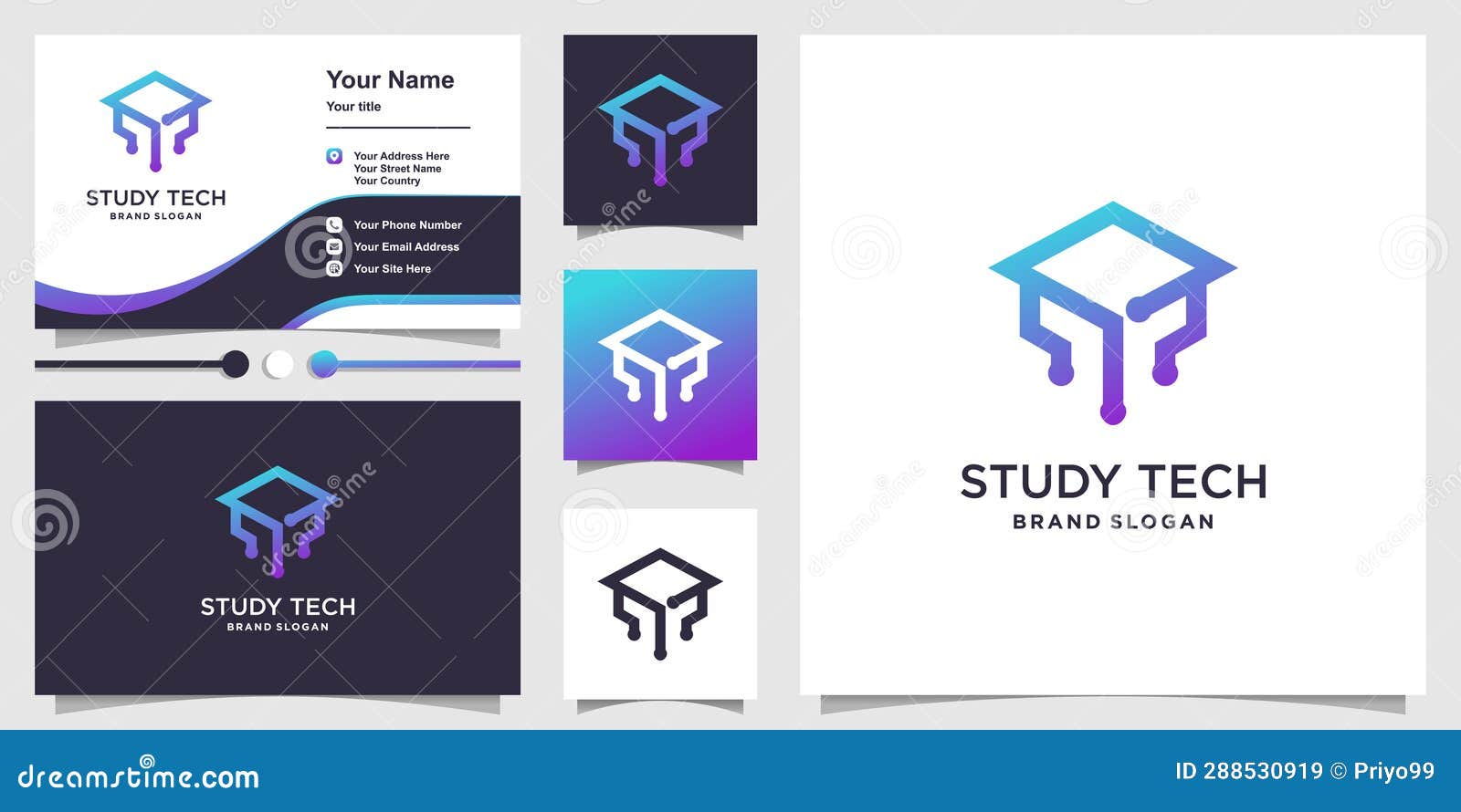 Study Logo Design with Creative Technology Concept Stock Vector ...