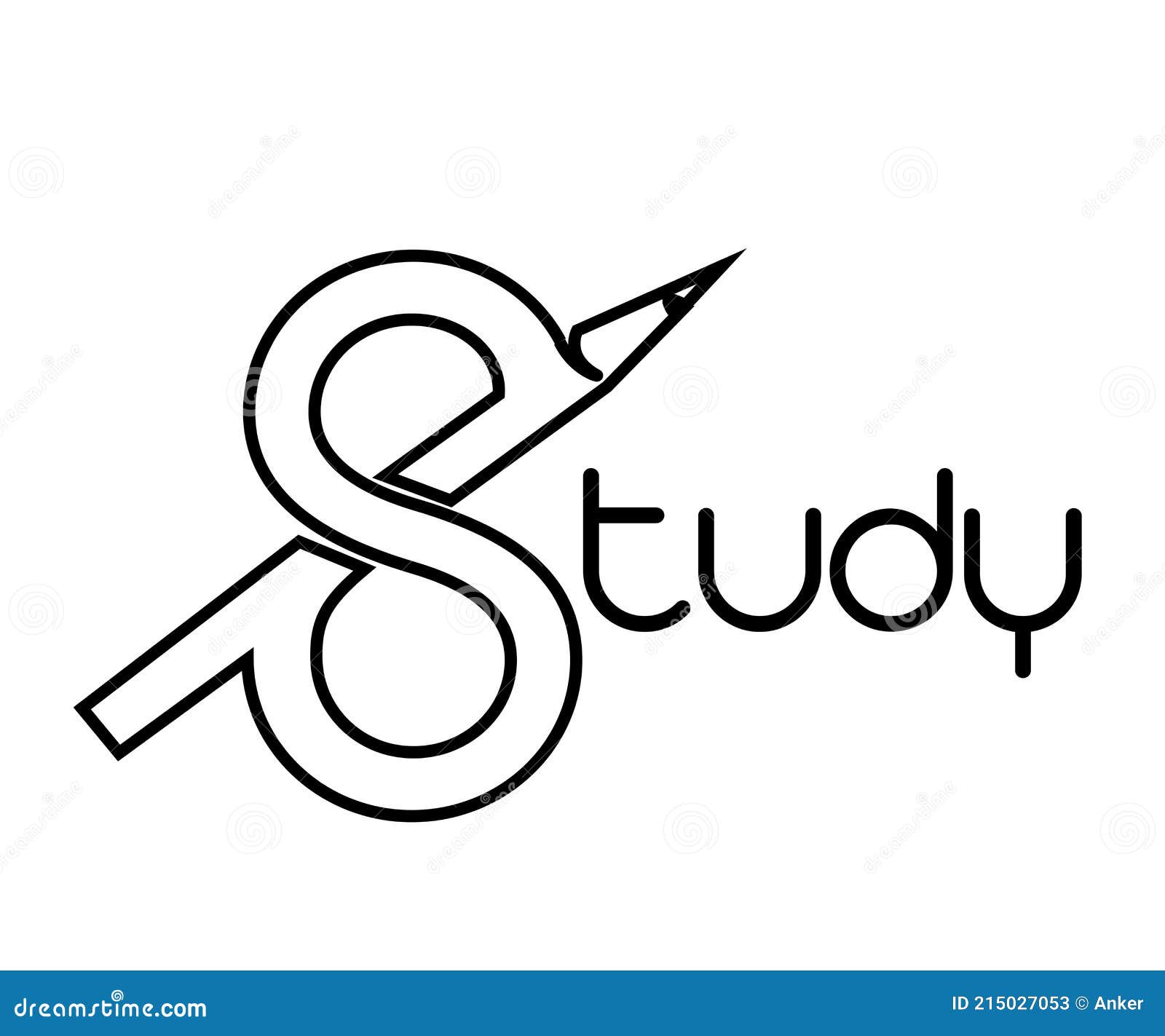 Study Logo with Styled S and Pencil. Stock Vector - Illustration of ...