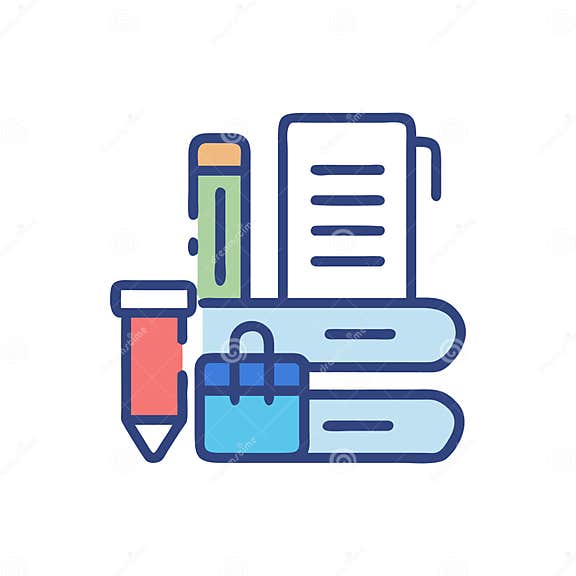 Study Material Icon for Learning Resources Stock Vector - Illustration ...