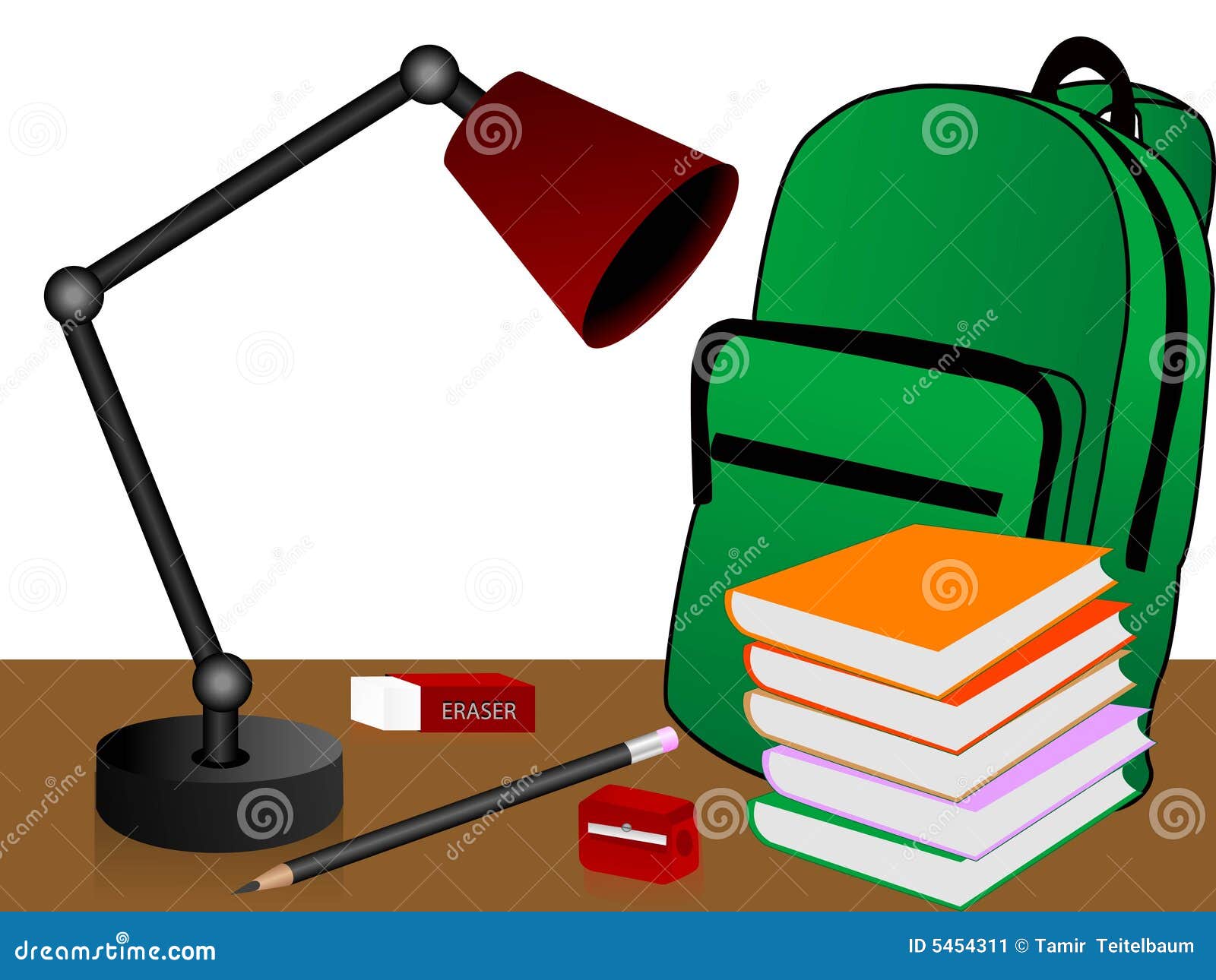 Study materials stock illustration. Illustration of eraser - 5454311