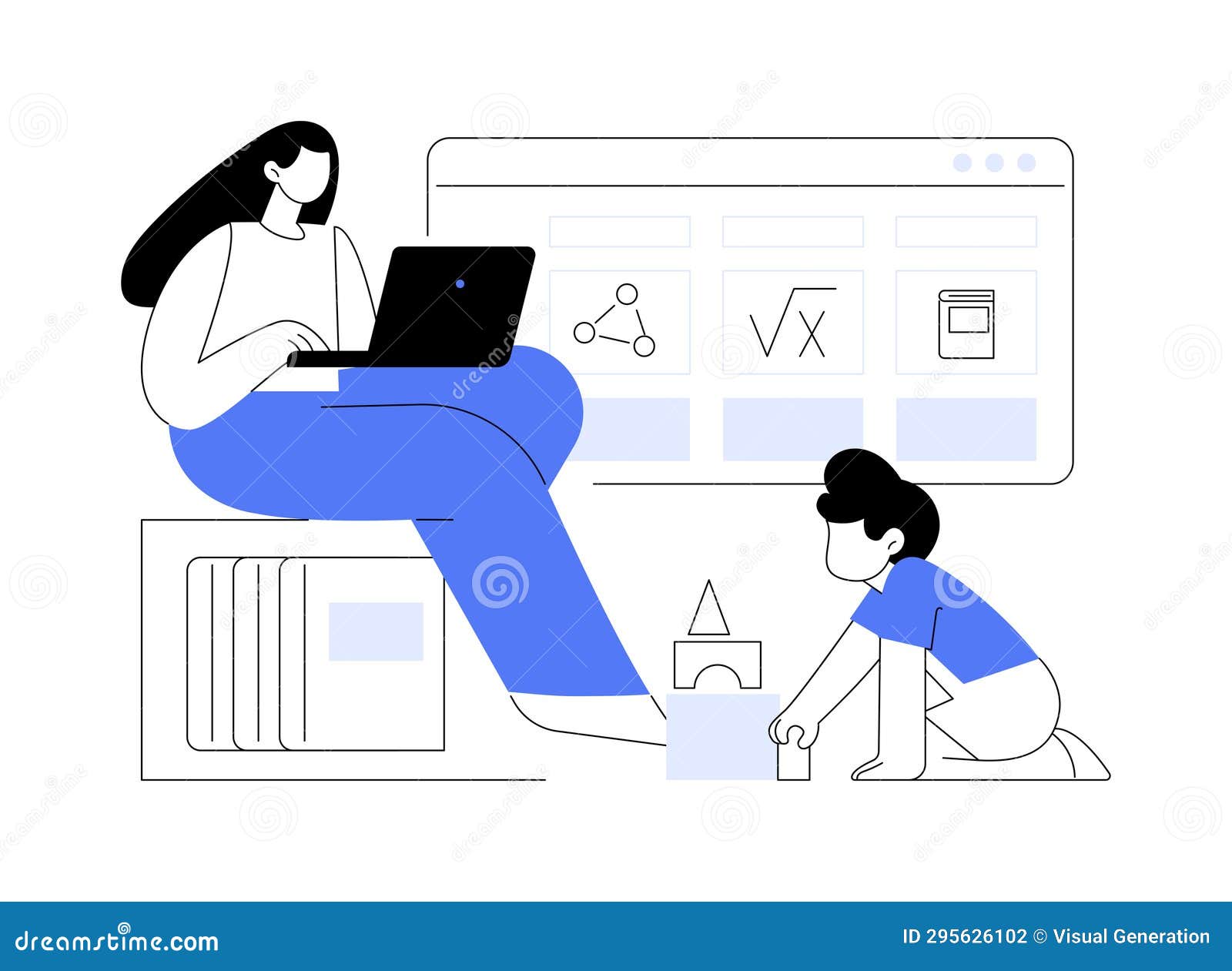 Study During Maternity Leave Isolated Cartoon Vector Illustrations ...