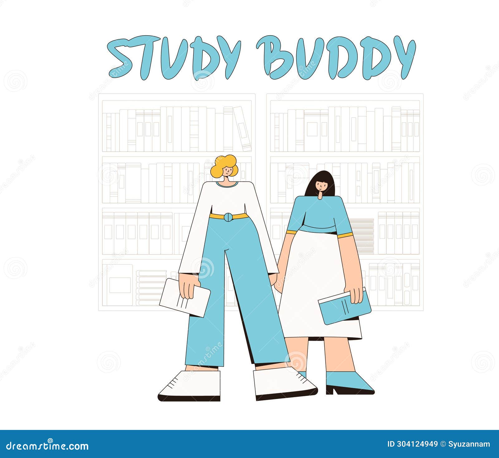 Study with me. Study buddy stock vector. Illustration of help - 304124949
