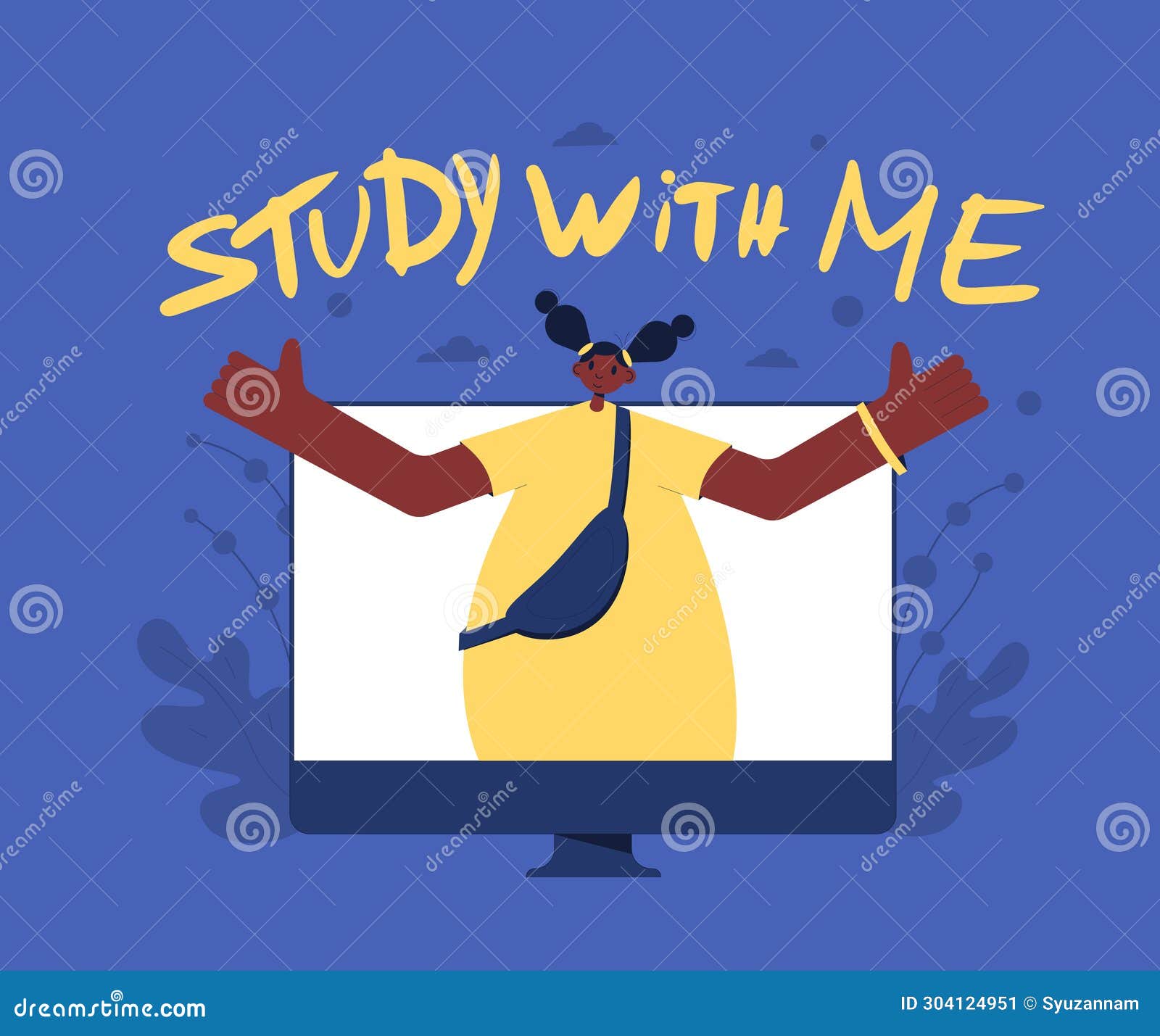 Study with me. Study buddy stock vector. Illustration of teenager ...