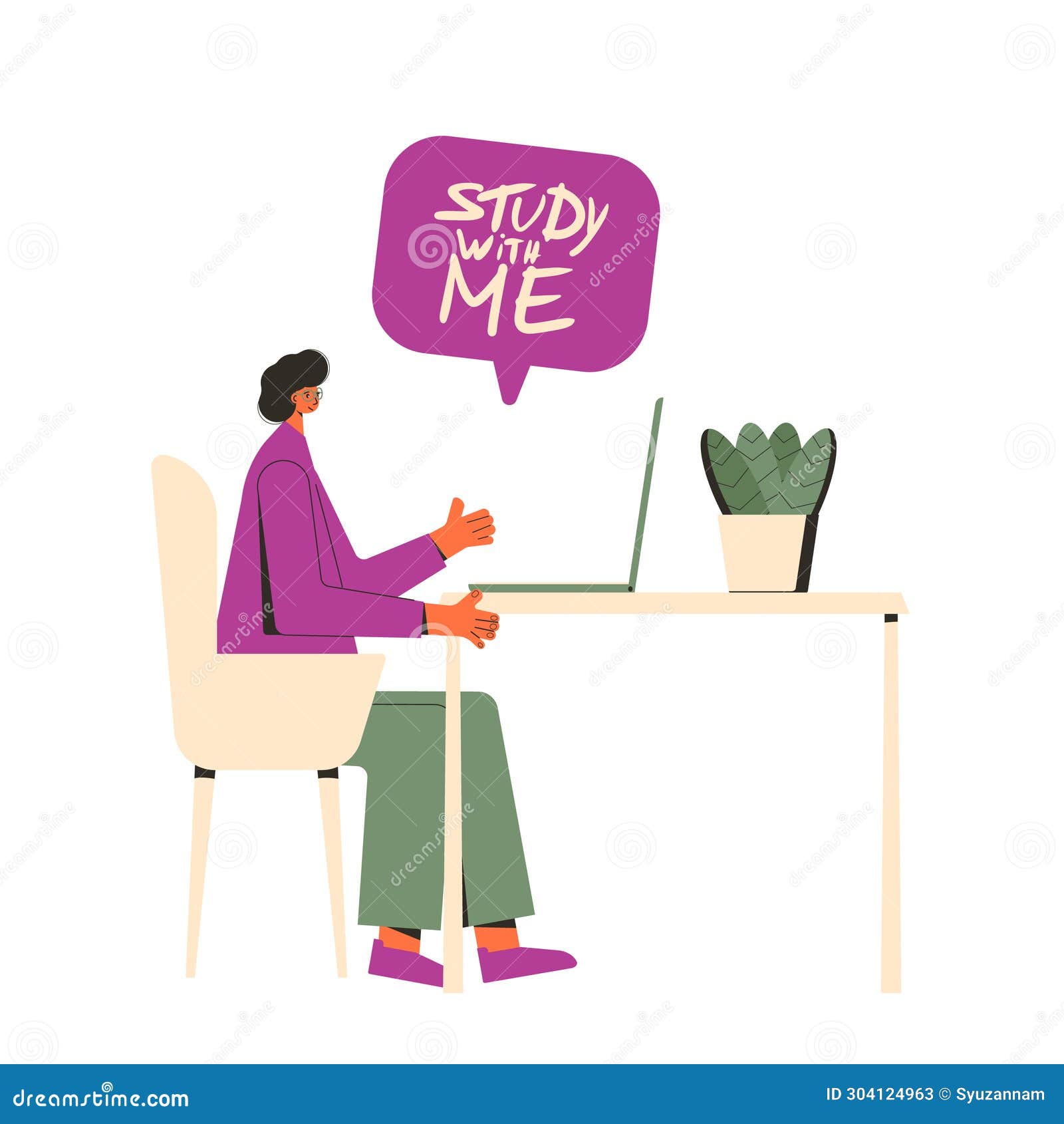 Study with me. Study buddy stock vector. Illustration of learning ...