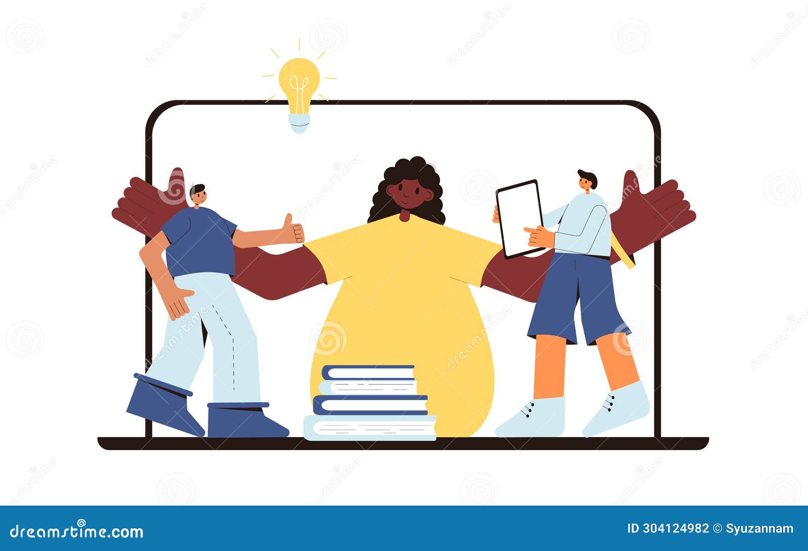 Study with me. Study buddy stock vector. Illustration of system - 304124982